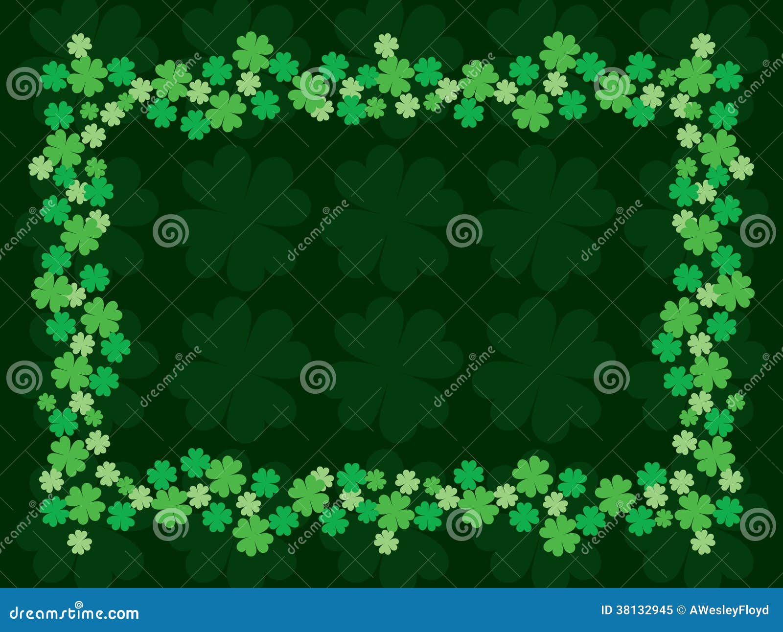 Four Leaf Clover or Shamrock Border Frame Stock Vector - Illustration ...
