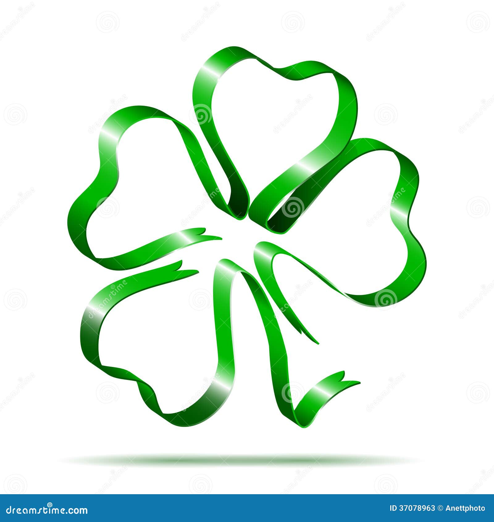 Four-leaf Clover Shape from Ribbon Stock Vector - Illustration of ...