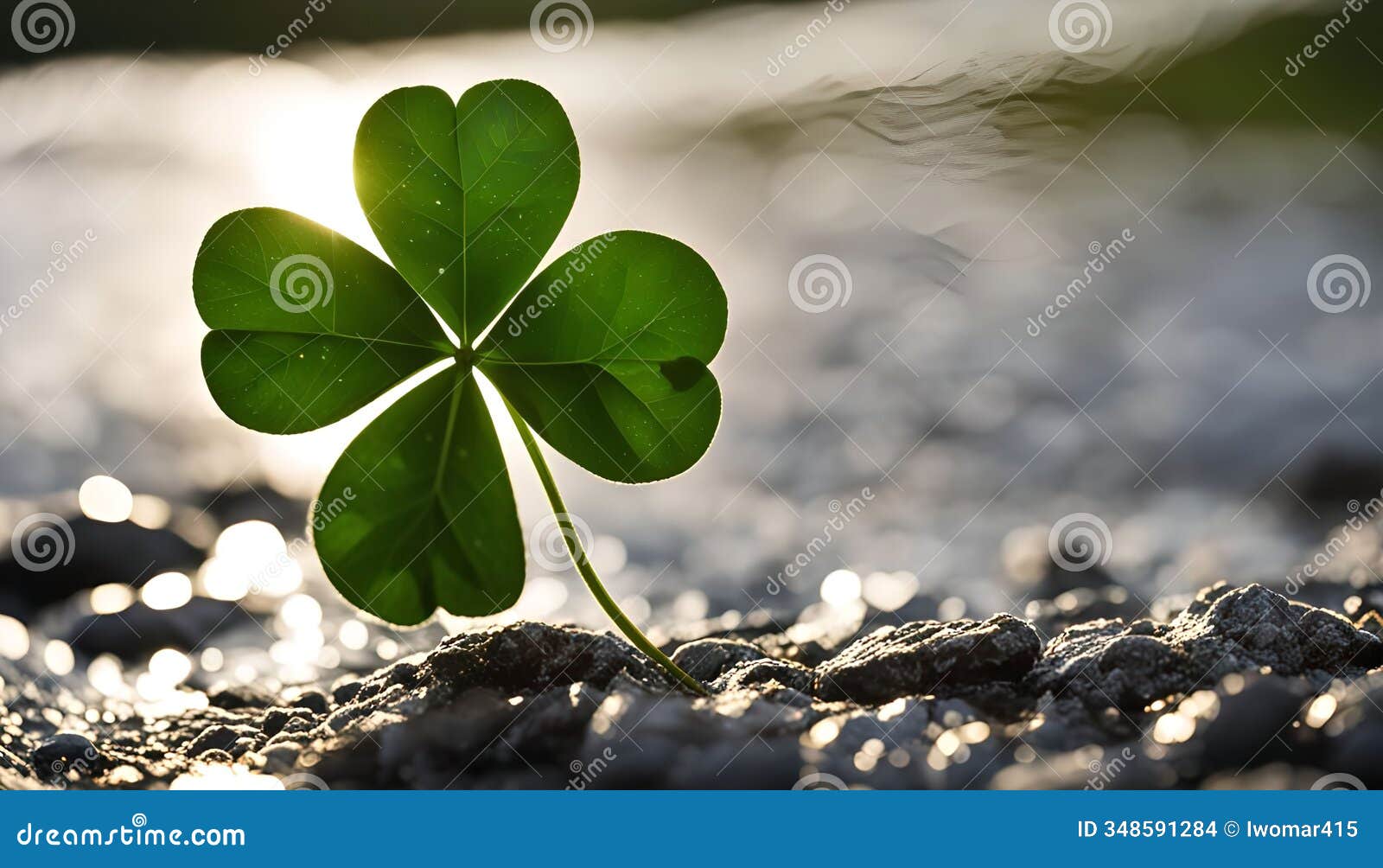 Four Leaf Clover in Sunlight Stock Illustration - Illustration of ...