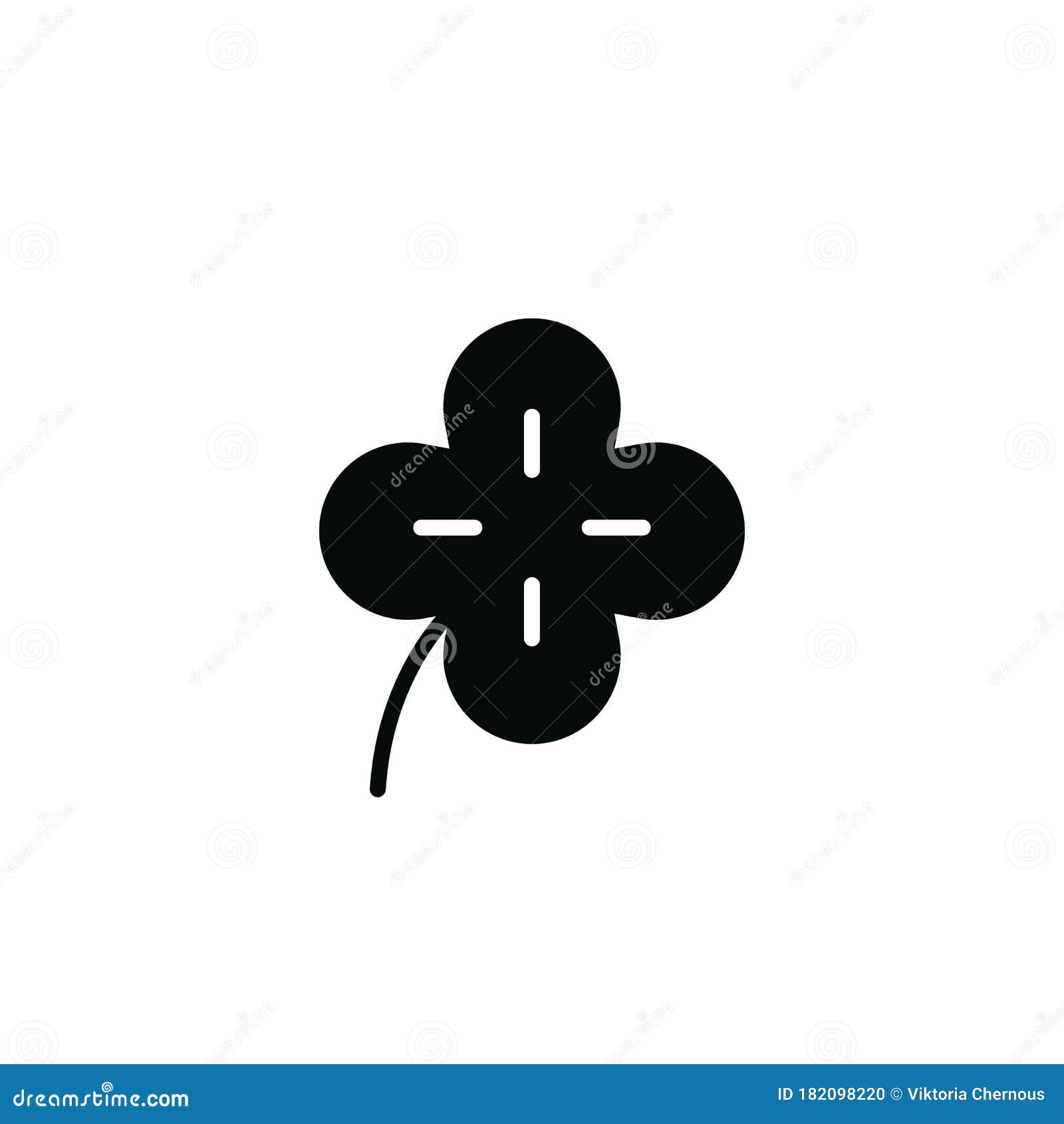 Four-leaf Clover Vector Icon Stock Illustration - Illustration of hand ...