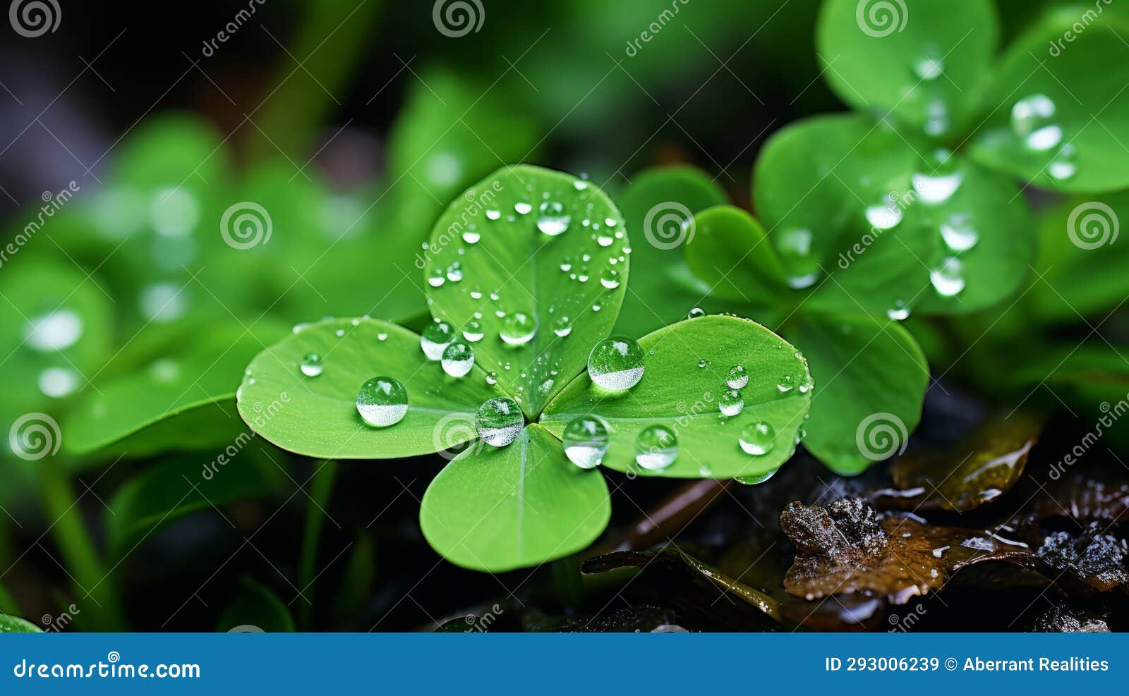 Four Leaf Clover with Water Droplets on it Stock Illustration ...