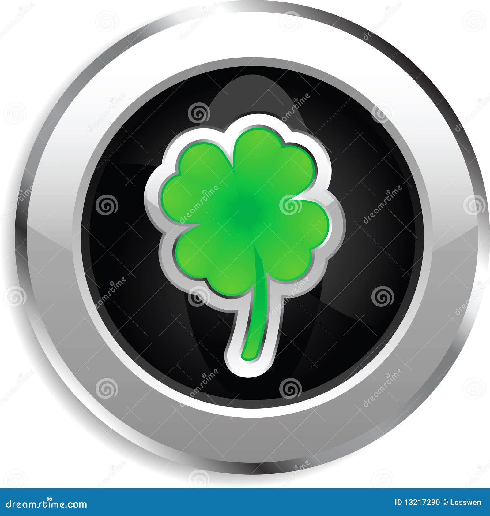 Four Leaf Clover Web Button Stock Vector - Illustration of icon ...