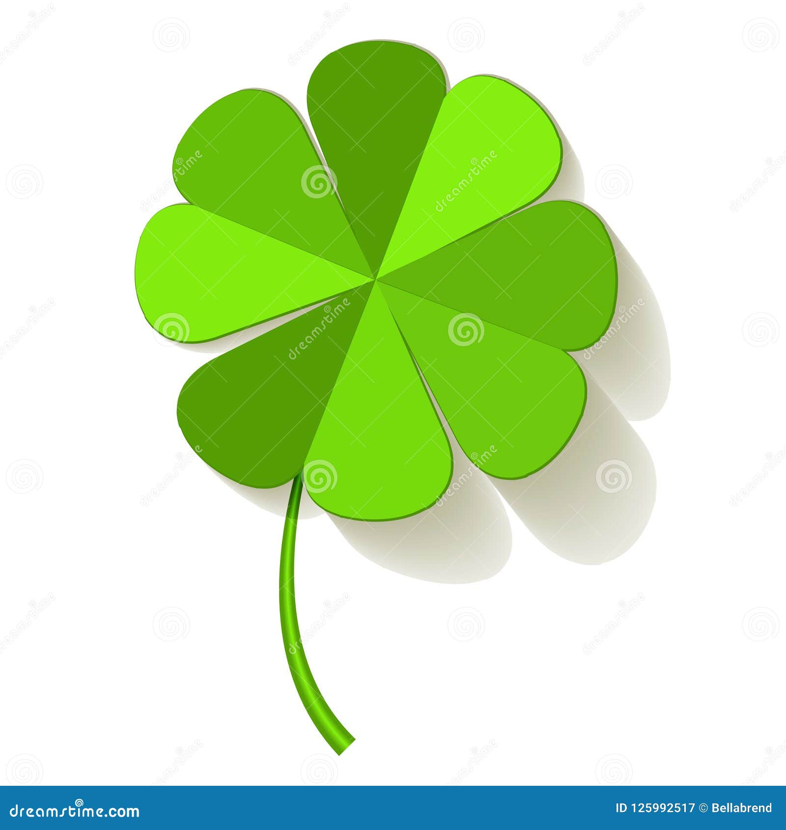Four Leaf Clover Of Check Mark Icon In Circle Frame Royalty-Free Stock ...