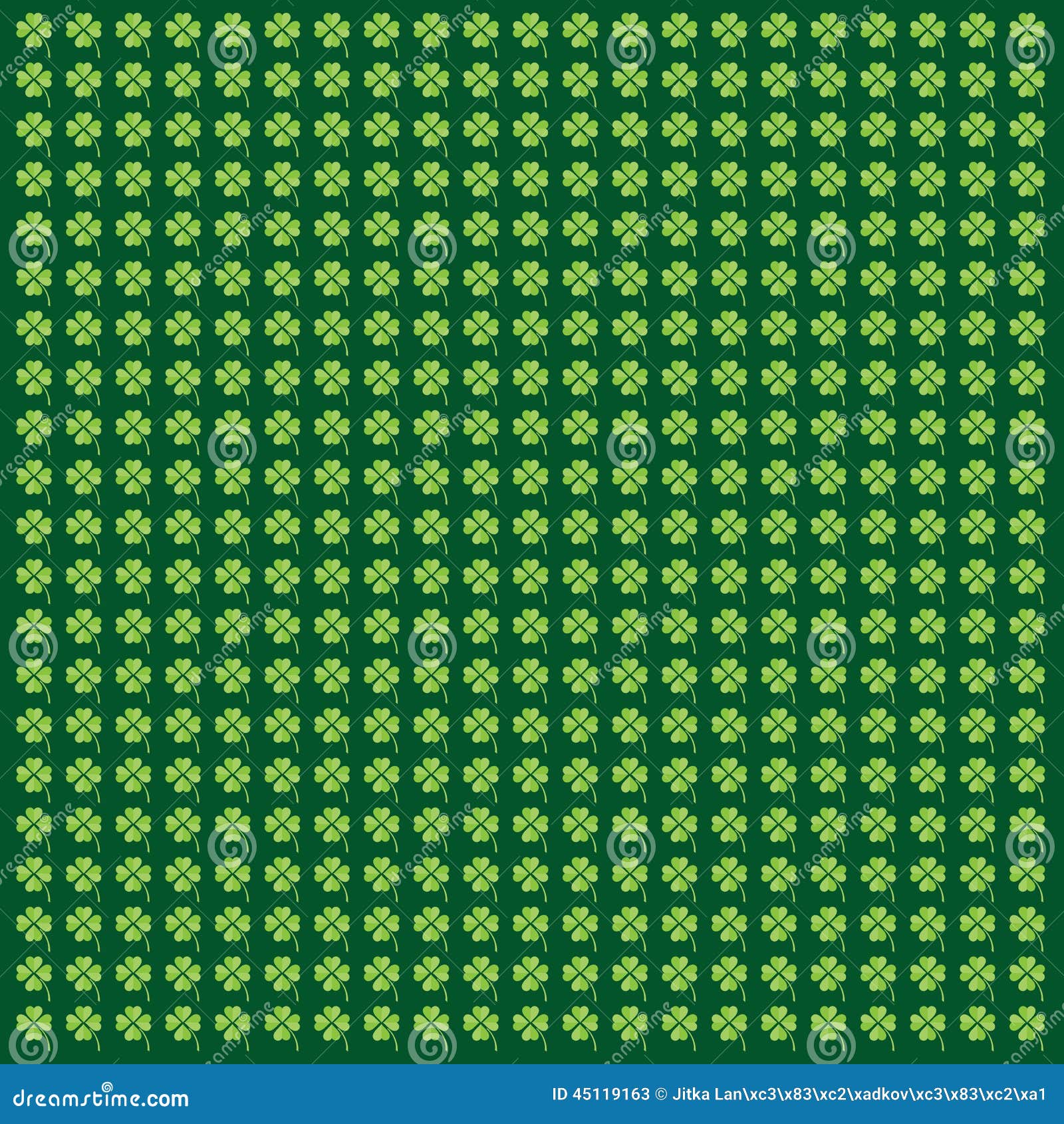 Four Leaf Clovers Background Stock Illustration - Illustration of four ...