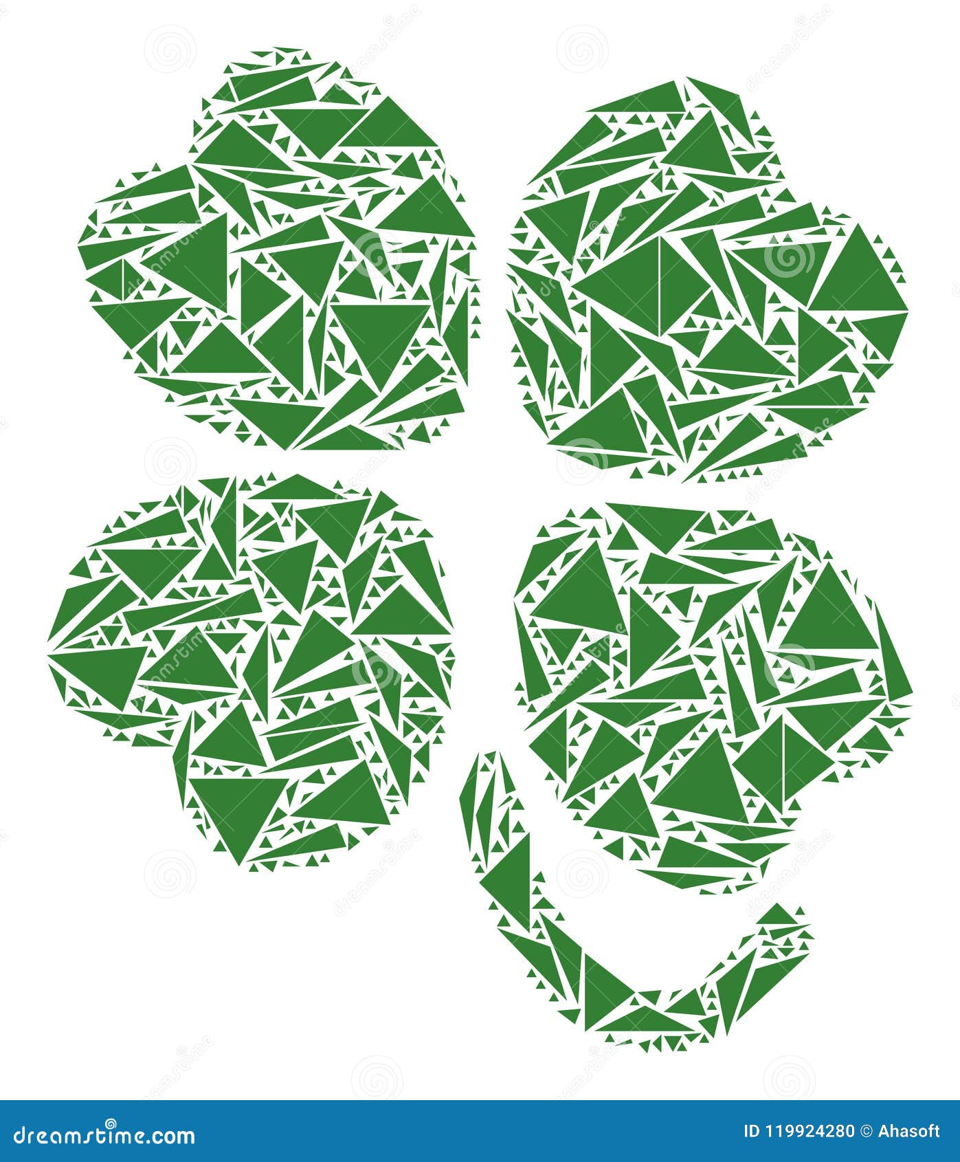 Four-Leafed Clover Collage Of Triangles Vector Illustration ...