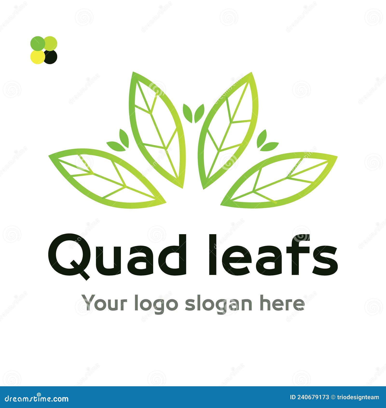 Four Leafs Logo Design and Template Stock Vector - Illustration of ...