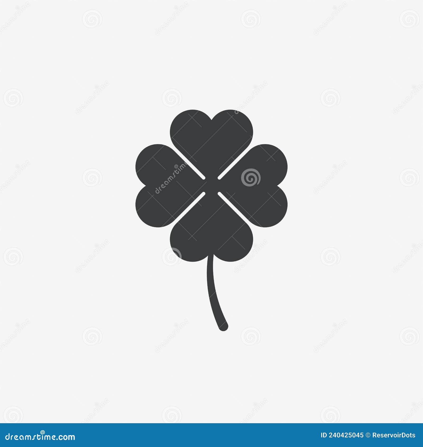 Four Leave Clover Vector Icon Stock Vector - Illustration of sign, leaf ...