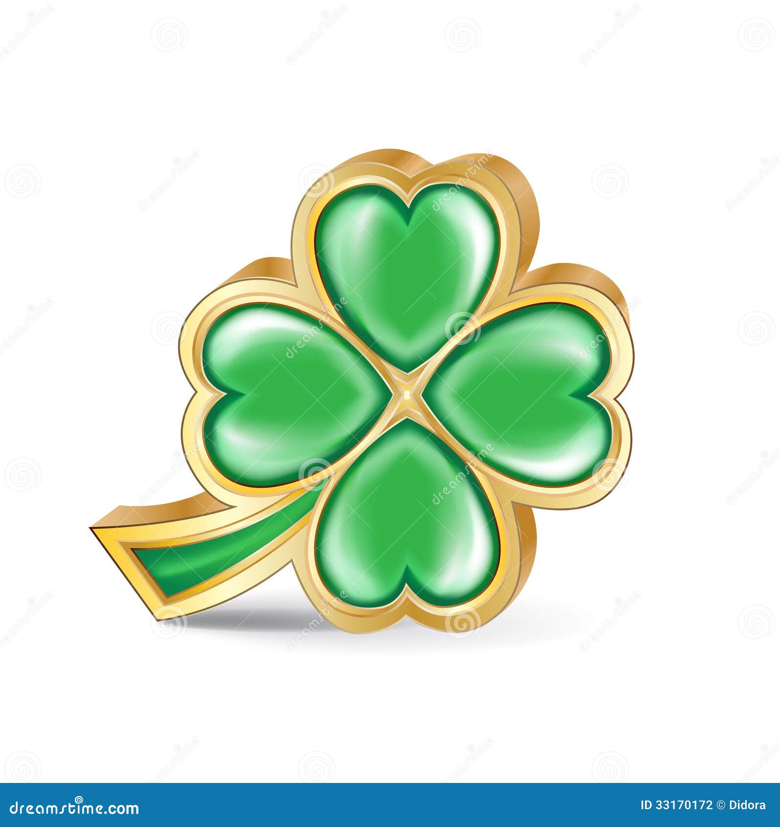 Four leaves clover symbol stock vector. Illustration of irish - 33170172