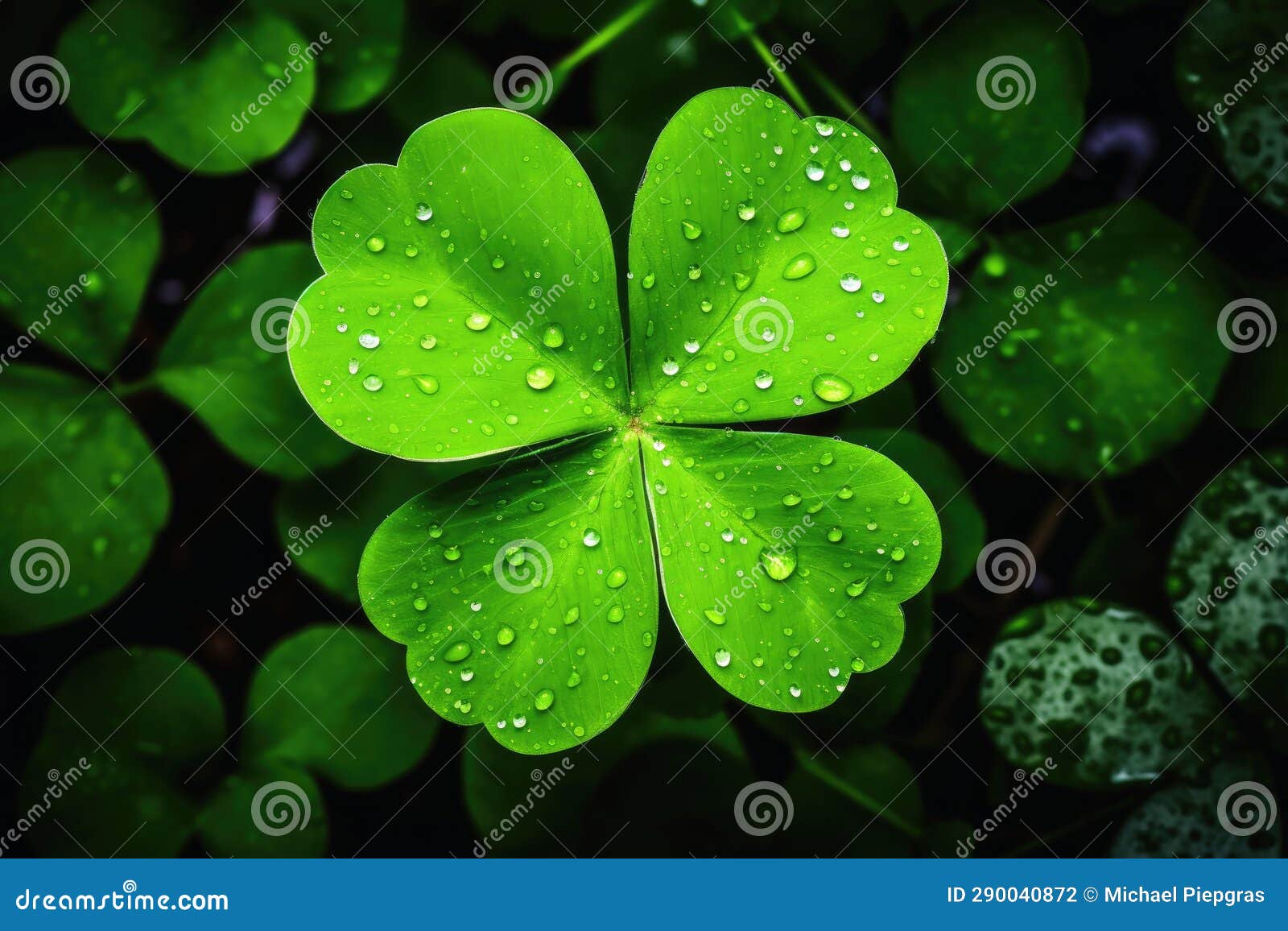 Four Leaves Clover Symbolizing Fortune and Being Lucky Stock Photo ...