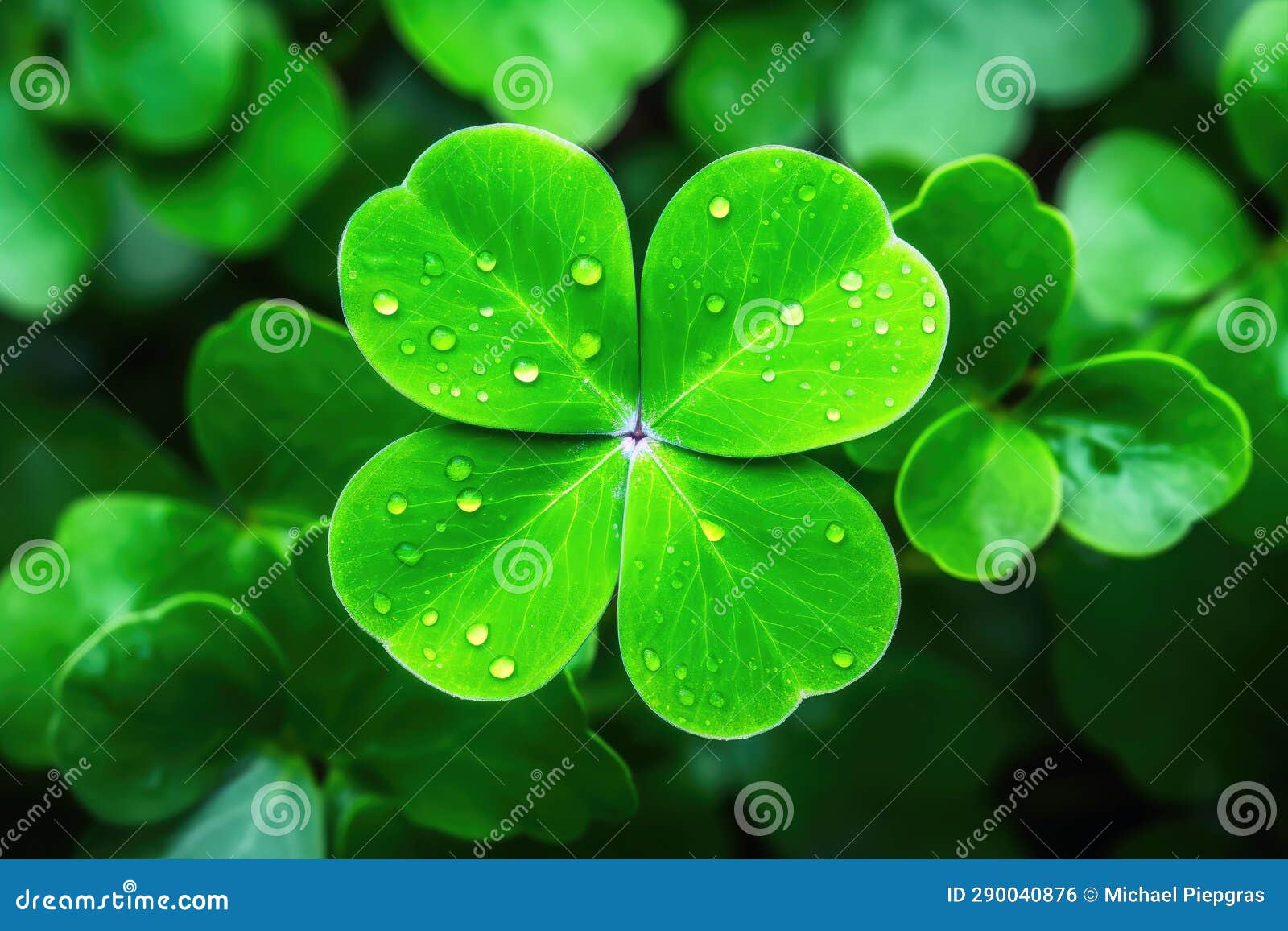 Four Leaves Clover Symbolizing Fortune and Being Lucky Stock Photo ...