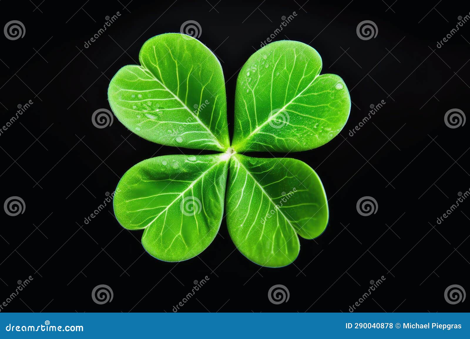 Four Leaves Clover Symbolizing Fortune and Being Lucky Stock Photo ...