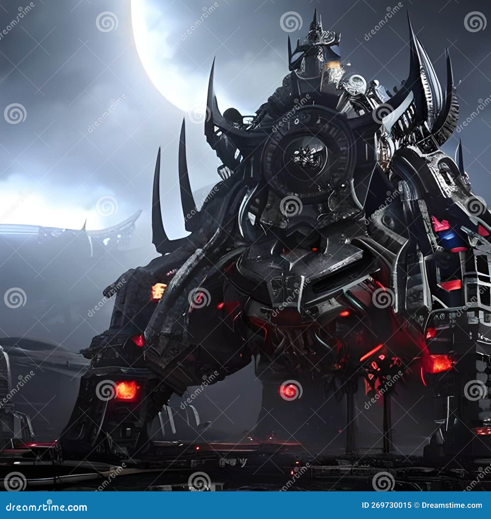 Four-legged Demonic Machine on an Unknown Planet Stock Illustration ...