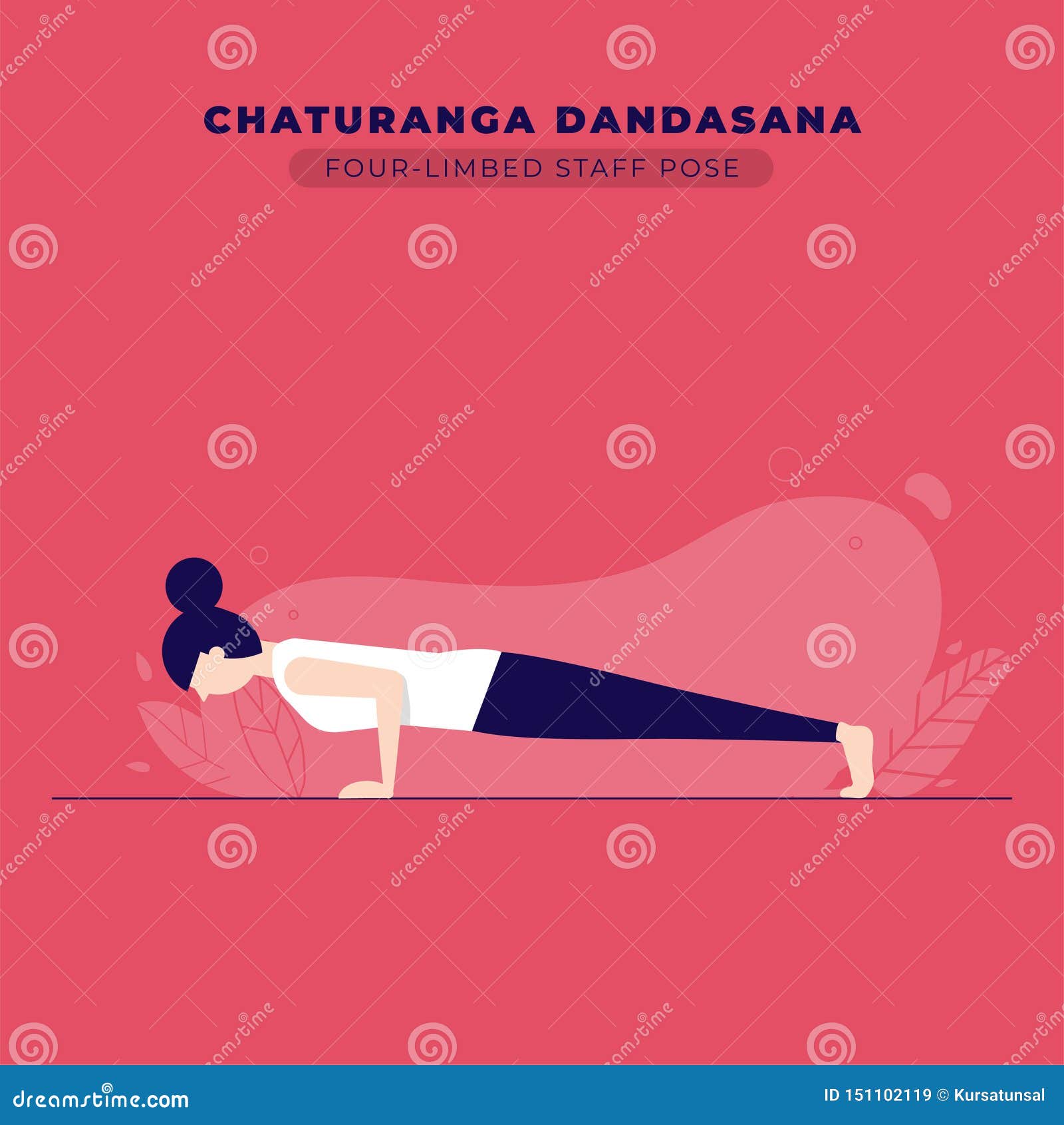 Four-Limbed Staff Yoga Pose Illustration Royalty-Free Stock Photo ...