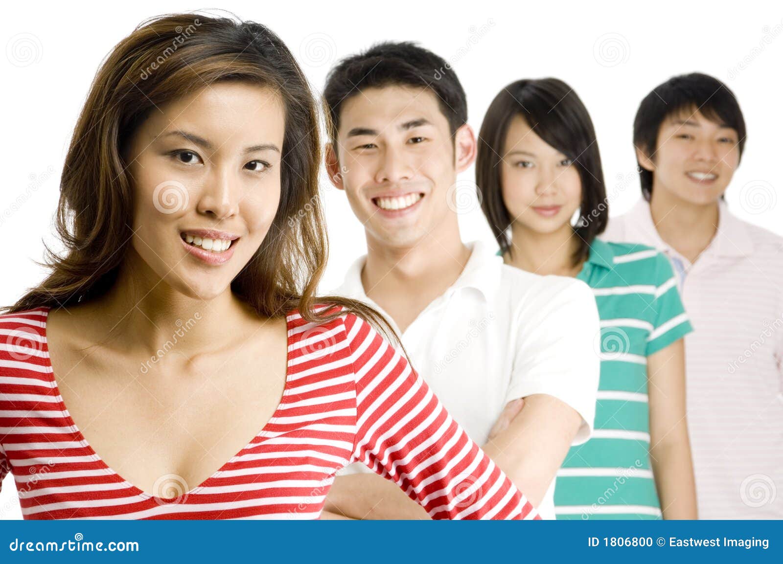 Four in a Line stock photo. Image of asian, group, teenagers - 1806800