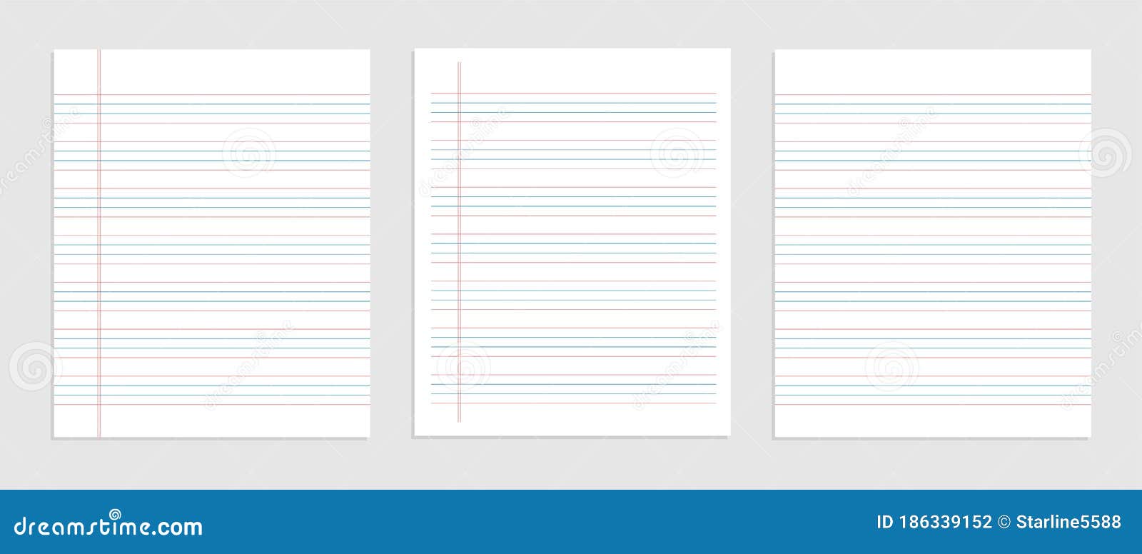 Four Line English Paper Sheet of Notebook Stock Vector - Illustration ...