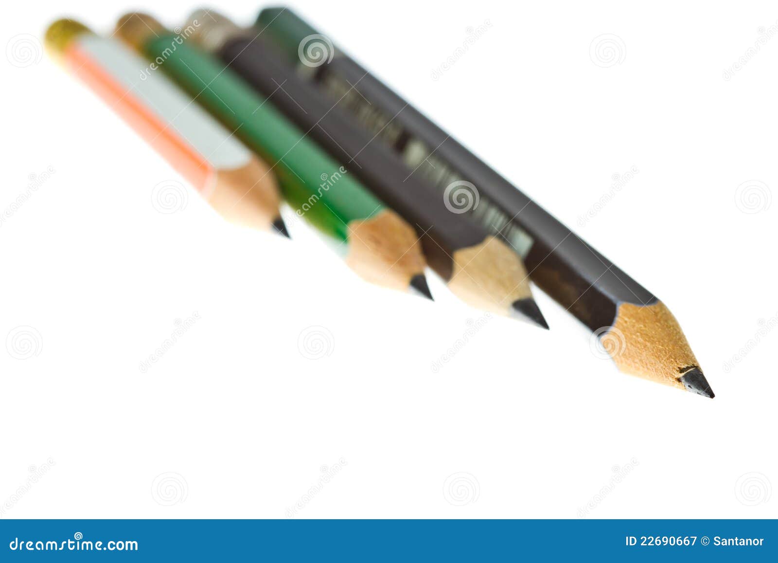 Four lined pencils stock image. Image of creative, education - 22690667