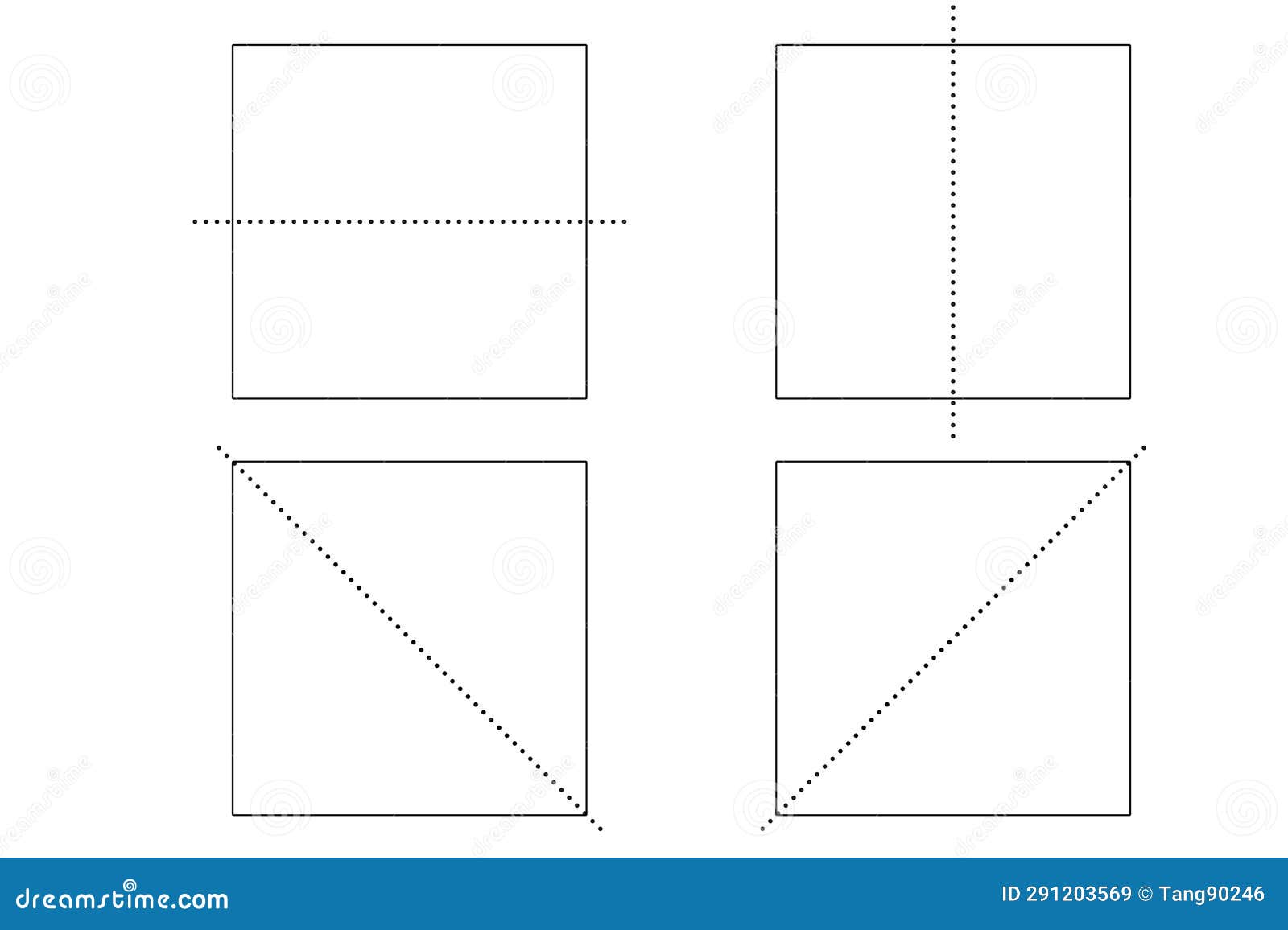 Four Lines of Symmetry of Square Stock Illustration - Illustration of ...