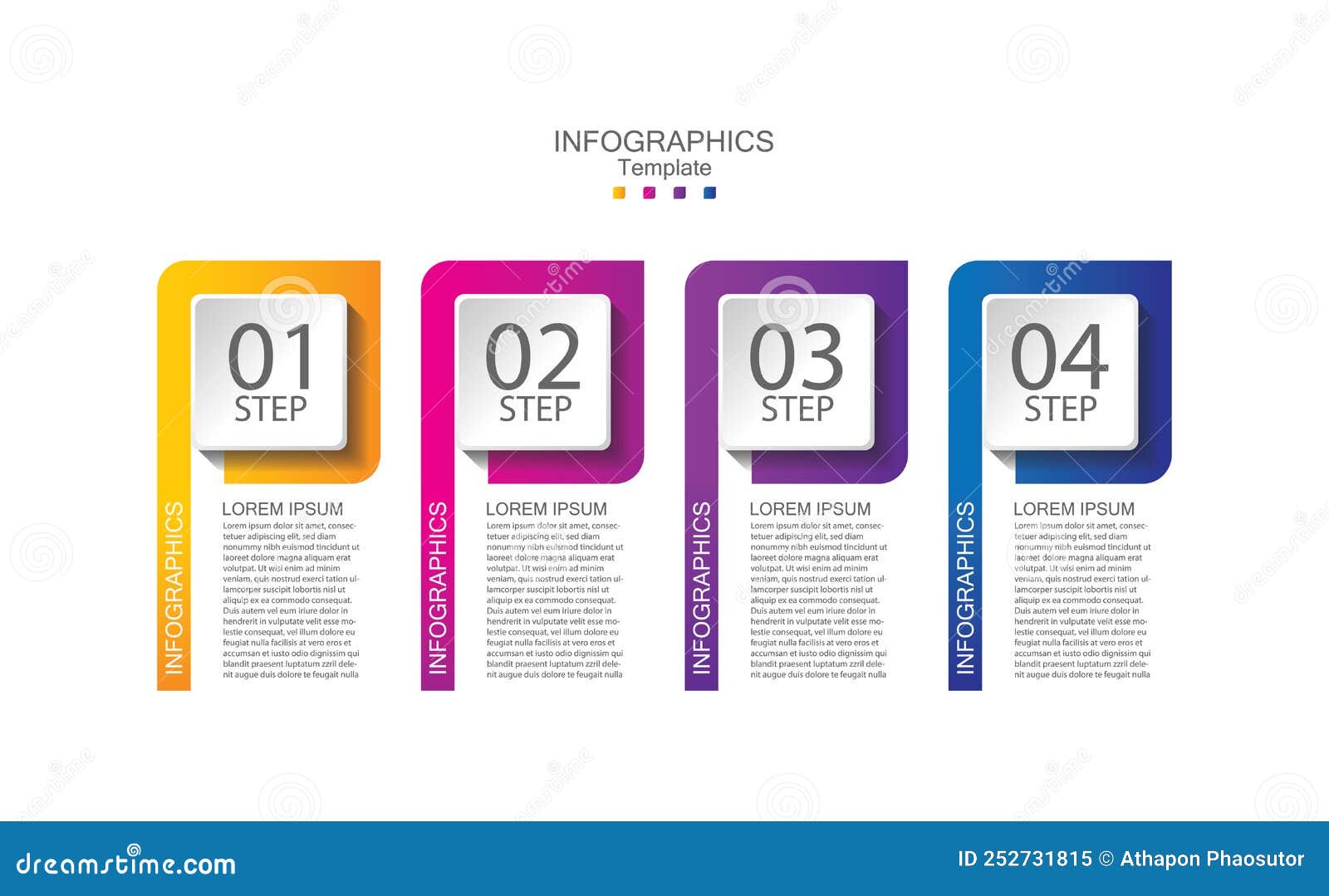 Four List Infographic Template Design Stock Vector - Illustration of ...