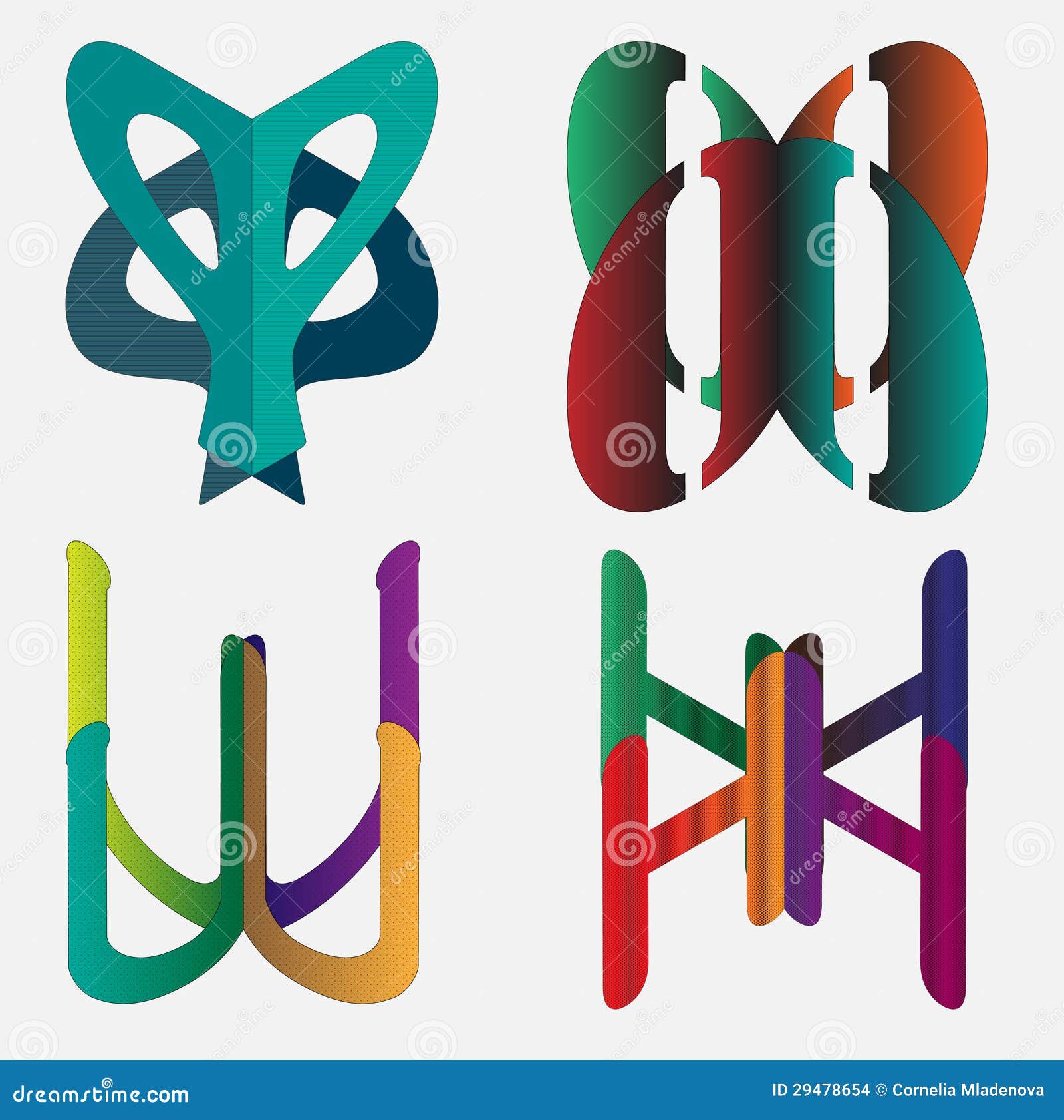 Four Logos stock vector. Illustration of blue, business - 29478654