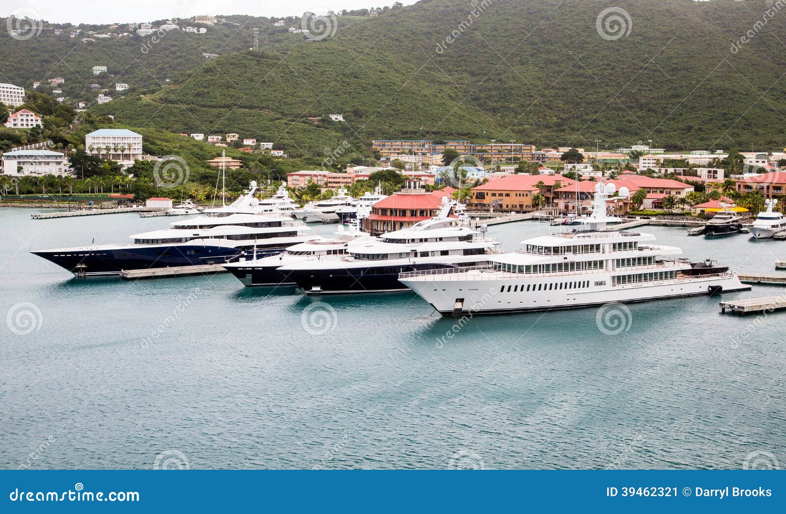 Four Luxury Yachts in St Thomas Harbor Stock Image - Image of speed ...