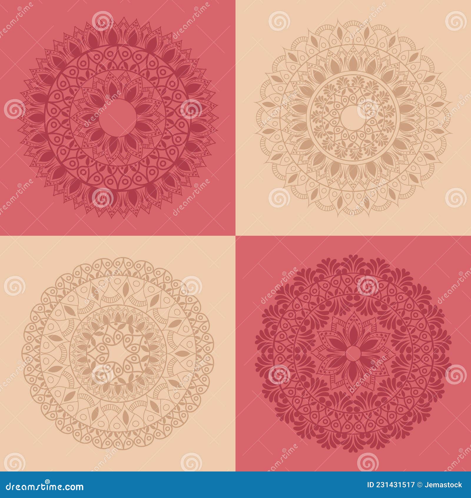 Four mandalas decorations stock vector. Illustration of decoration ...
