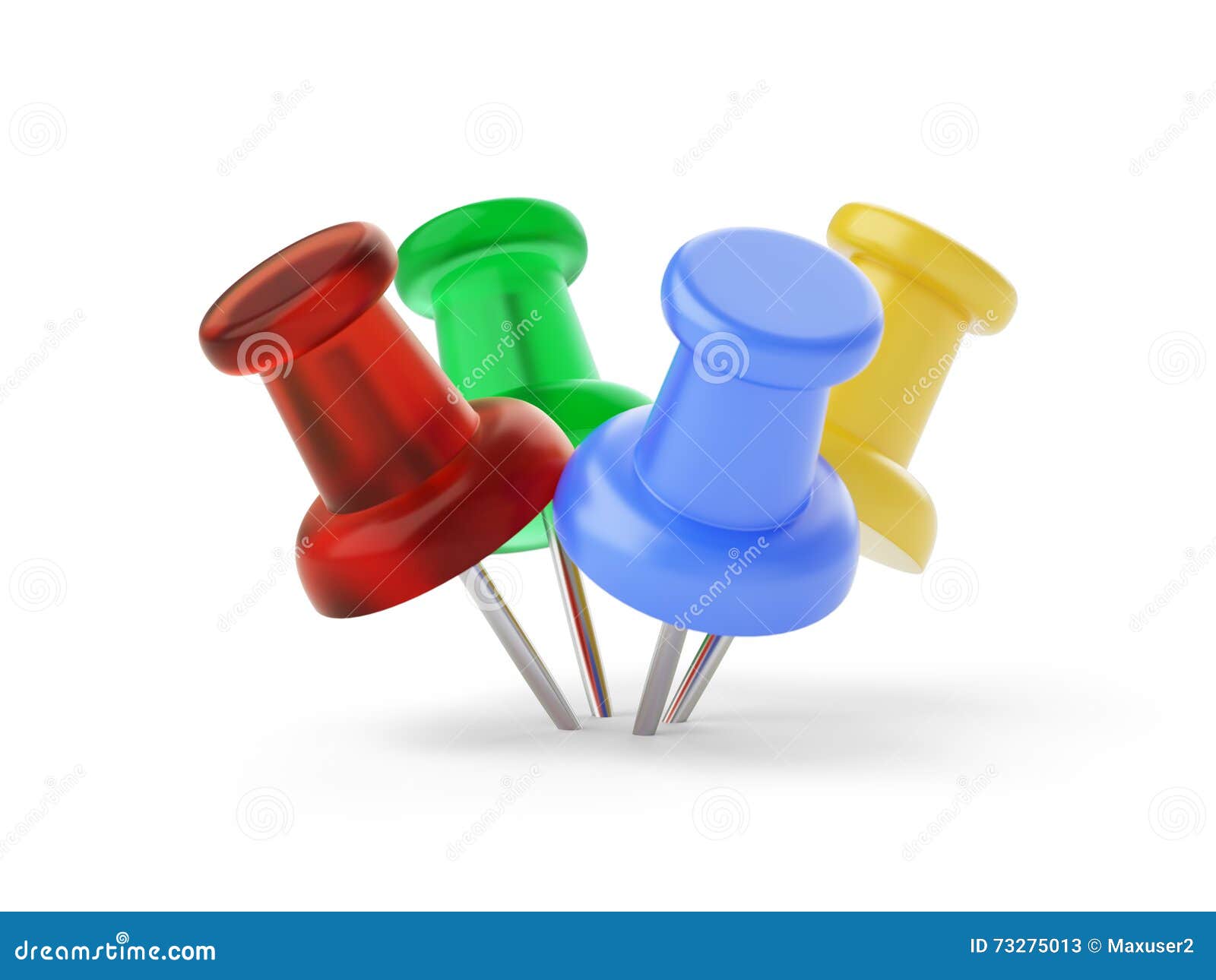 Four Map Pins in the Same Point 3d Illustration Stock Illustration ...
