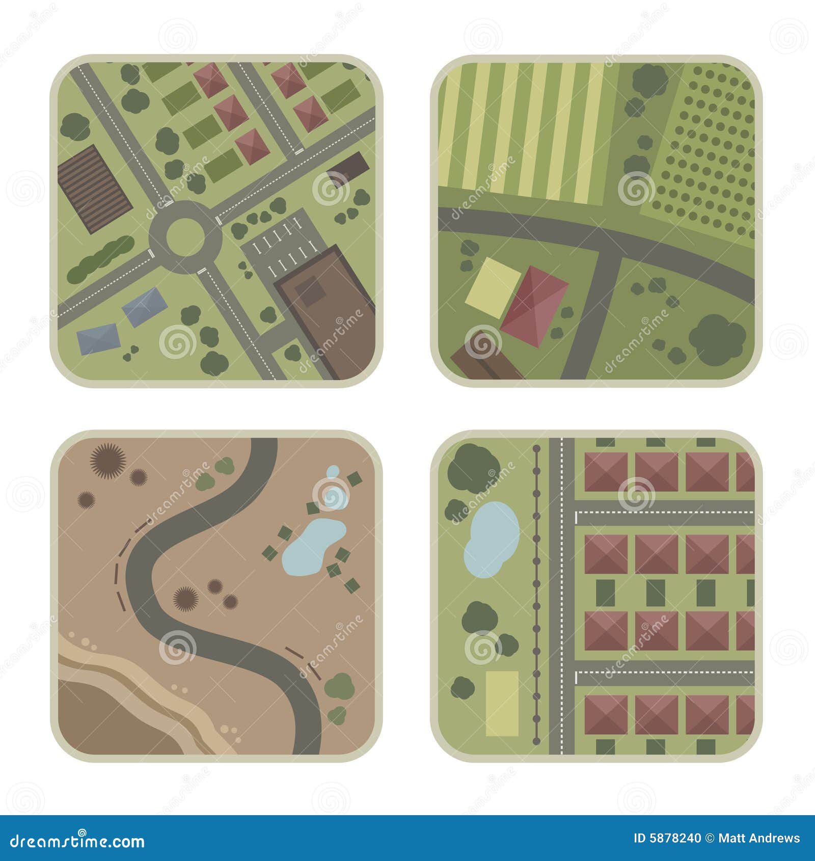 Four maps stock vector. Illustration of symbol, garden - 5878240