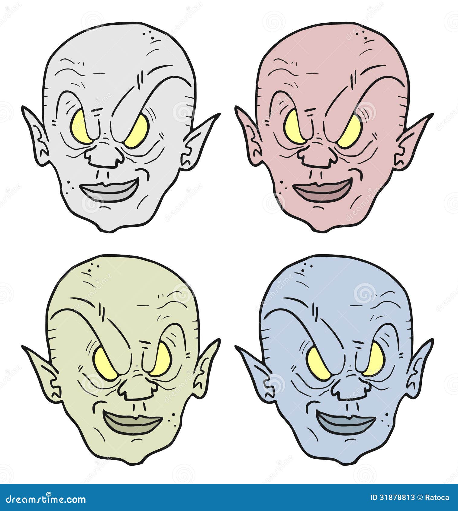 Four mask stock vector. Illustration of scary, icon, monster - 31878813