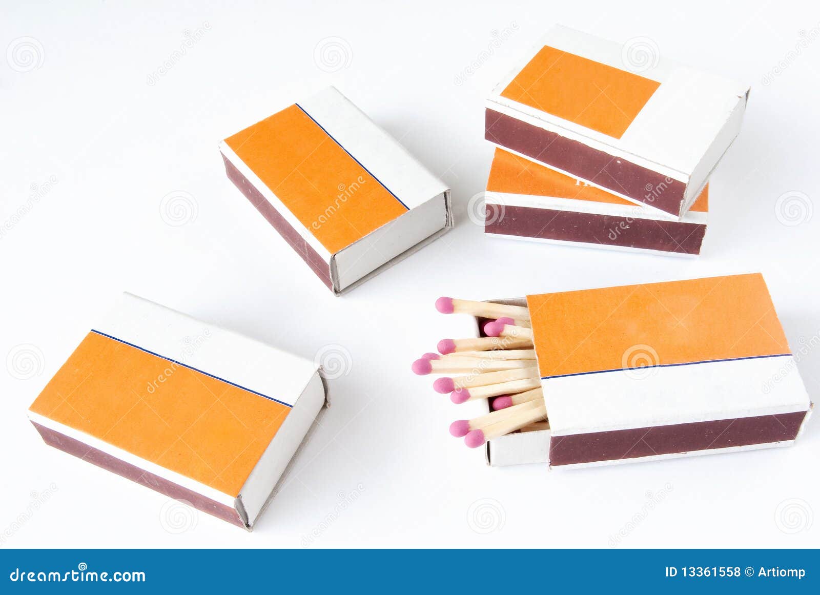 Four Matchbox with Matches Over White Stock Photo - Image of copy ...