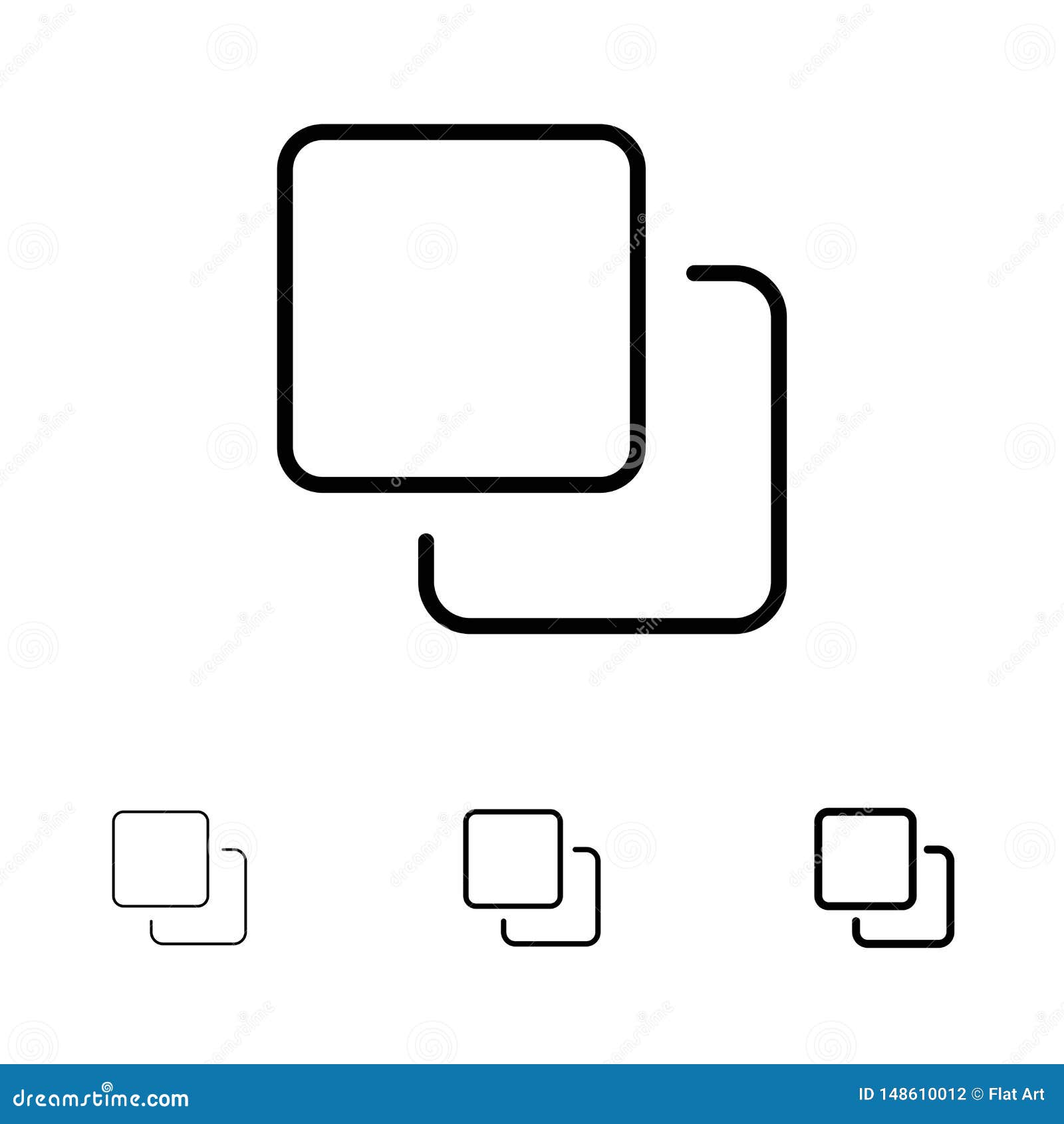 Four, Media, Quadruple, Stack Bold and Thin Black Line Icon Set Stock ...