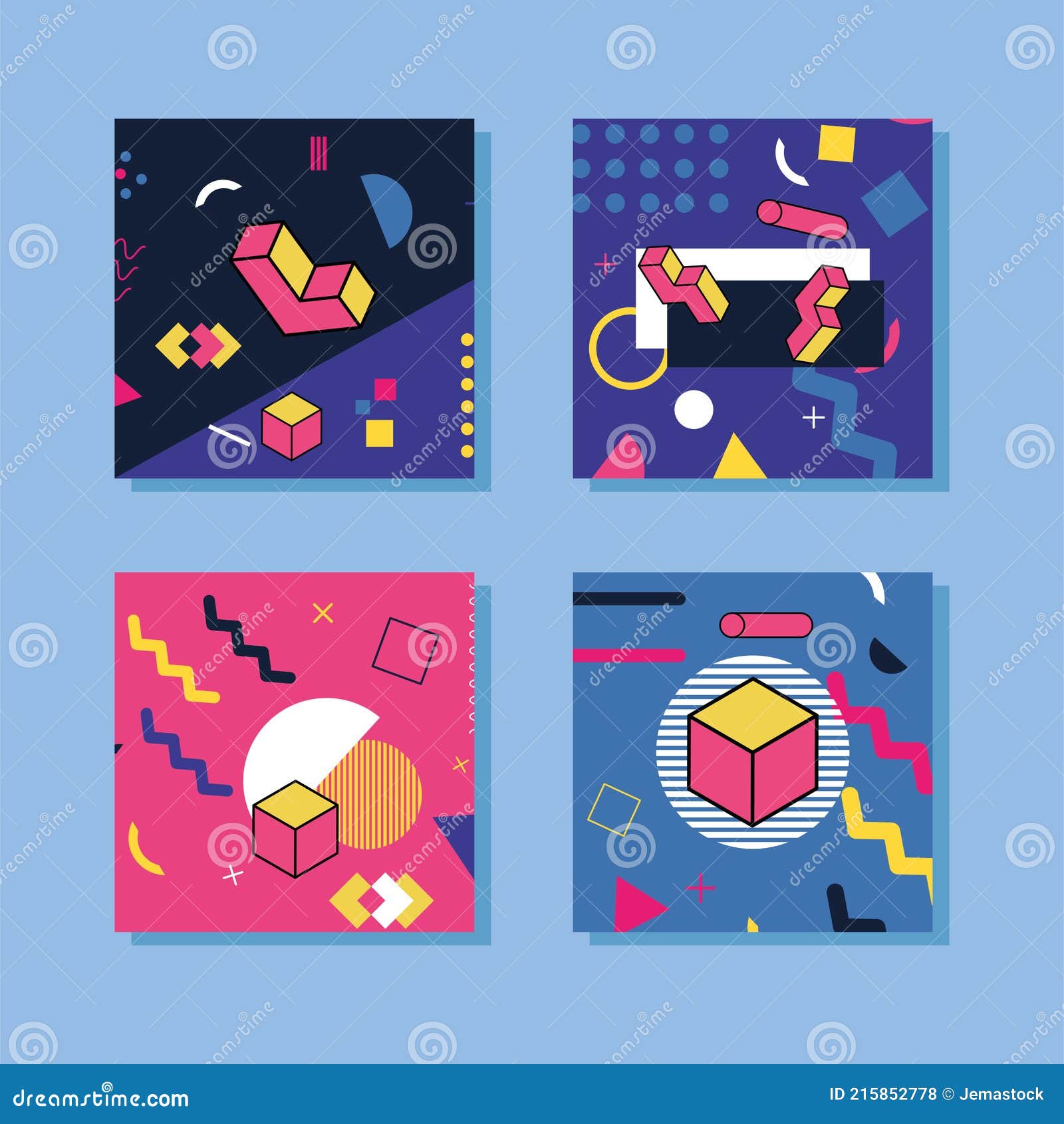 Fucsia Memphis Background Cartoon Vector | CartoonDealer.com #215850903