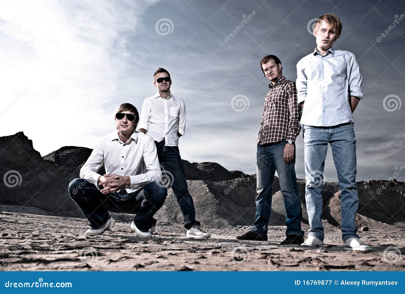 Four men outdoors stock image. Image of attractive, season - 16769877