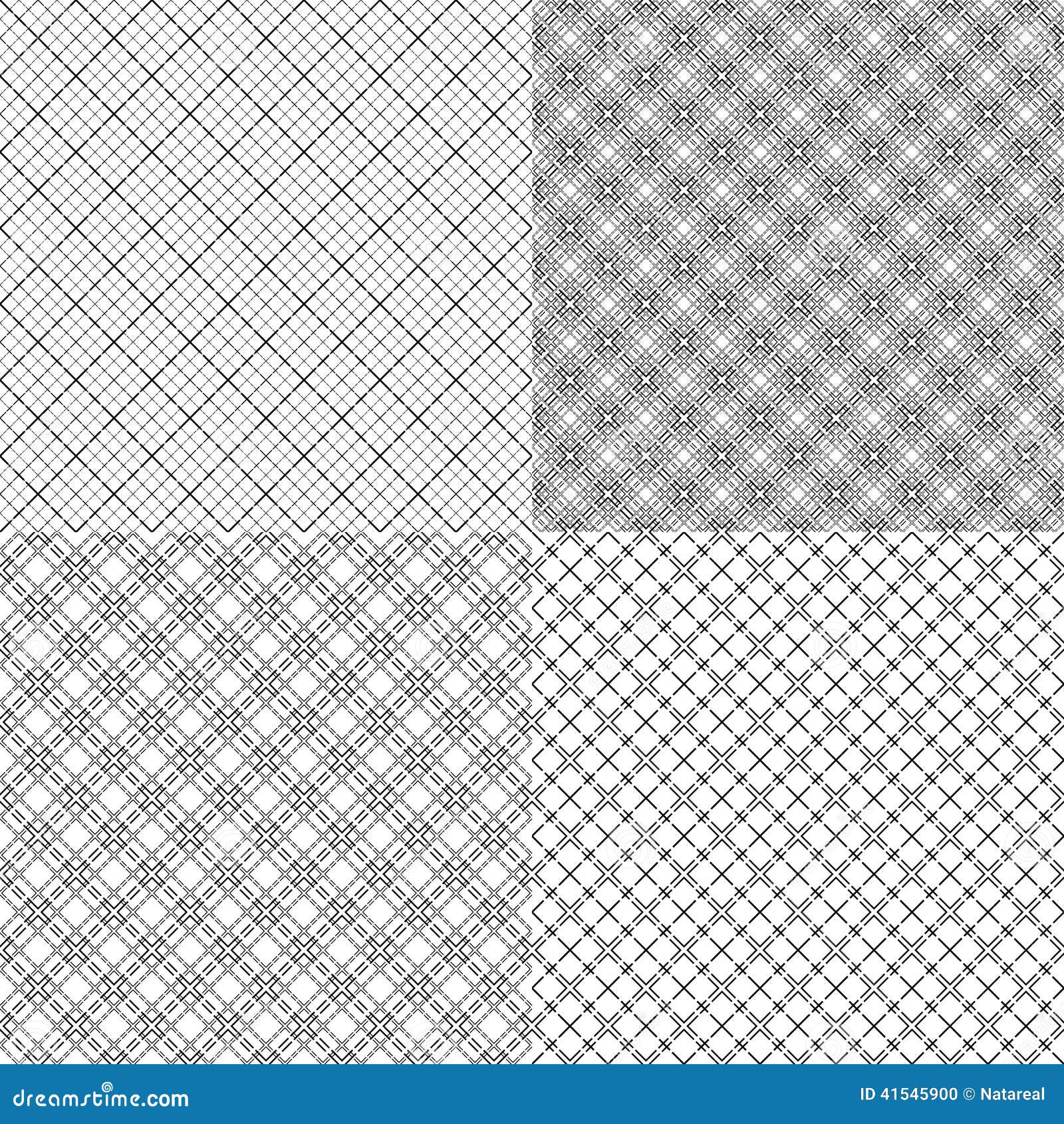 Four Mesh Seamless Patterns with Dashed Lines Stock Vector ...
