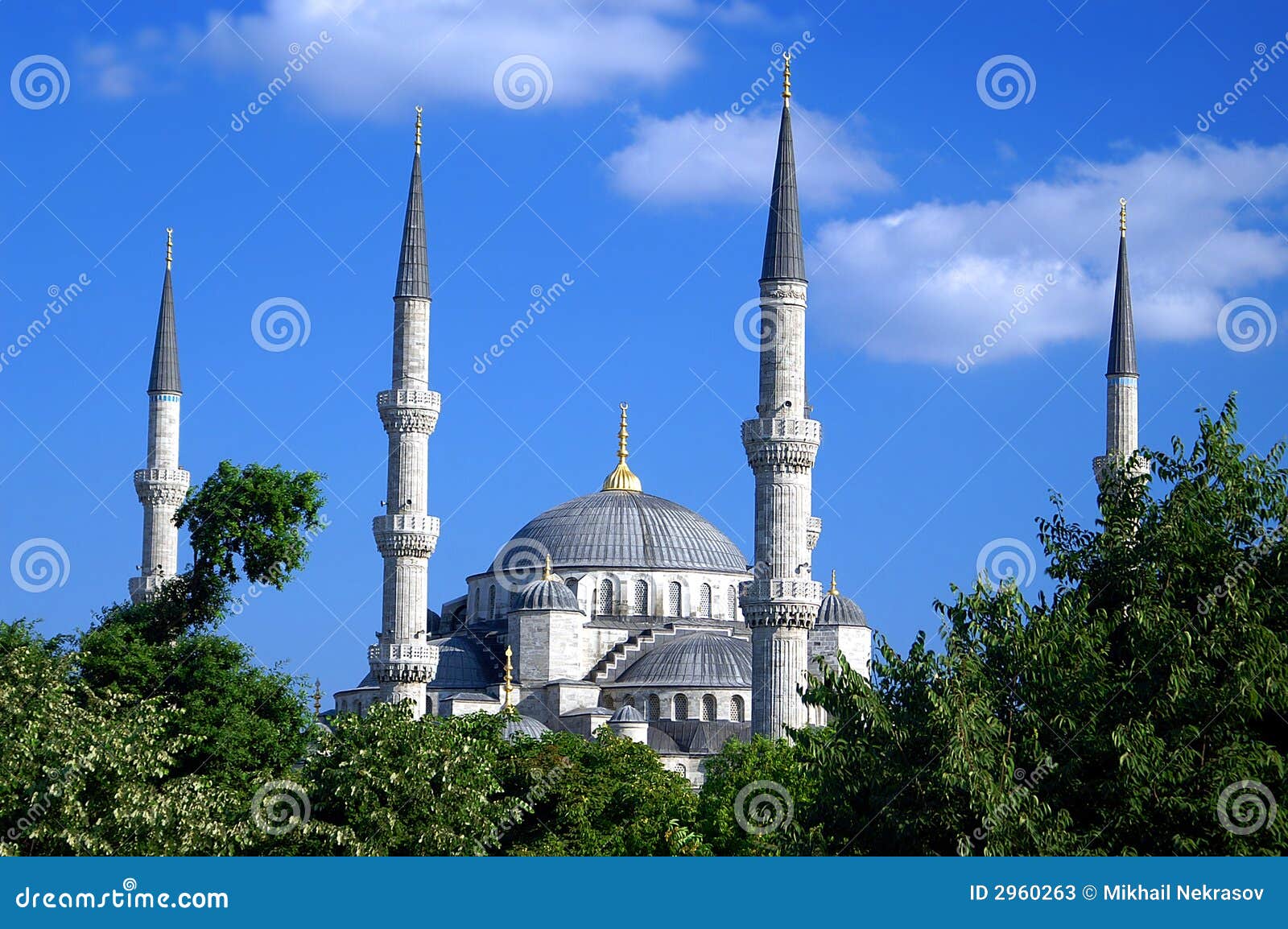 Four Minarets of Blue Mosque Stock Image - Image of istanbul, ancient ...