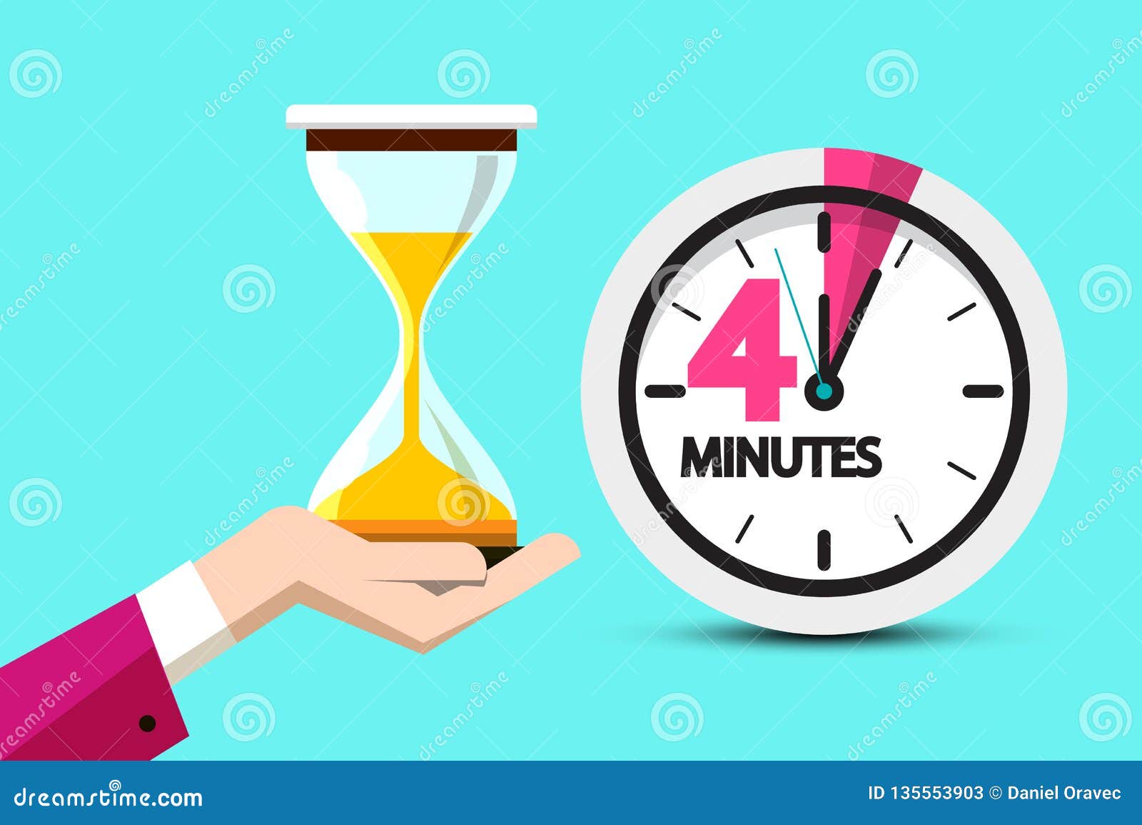Four Minutes Clock Symbol. Vector 4 Minute Hourglass Icon. Stock Vector ... Four Minutes Clock Symbol. Vector 4 Minute Hourglass Icon. Stock Vector ...