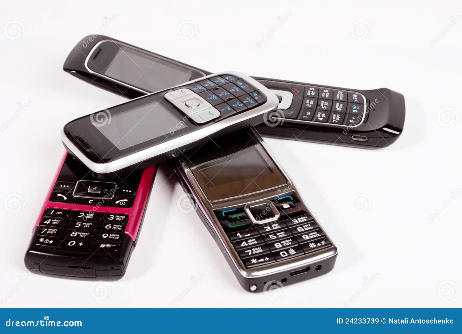 Four Mobile Phone. stock image. Image of number, object - 24233739