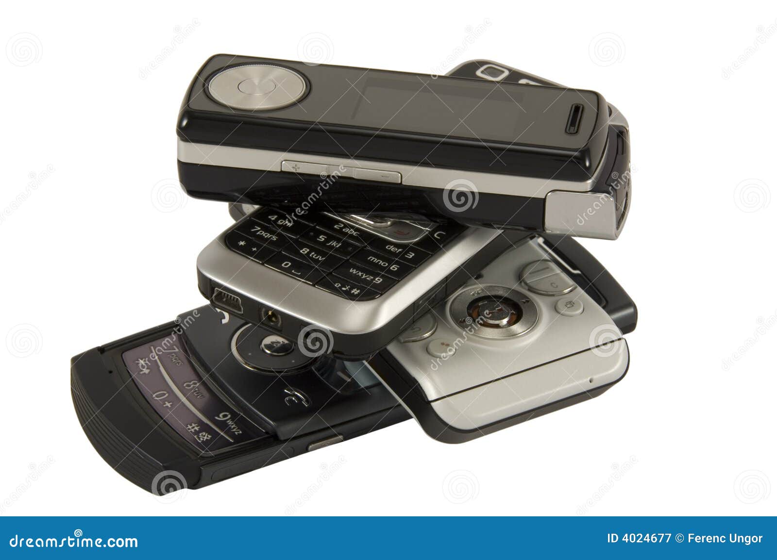 Four mobile phone stock image. Image of cellphone, modern - 4024677