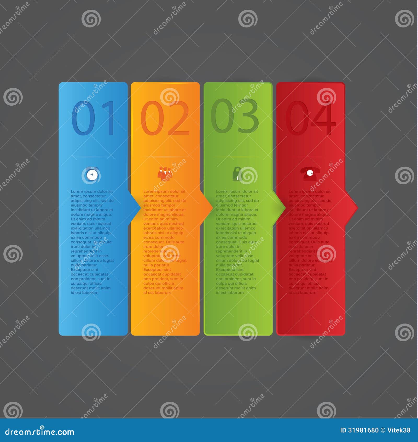 Four Modern Design Labels in Different Colors. Four Choices, Ste Stock ...