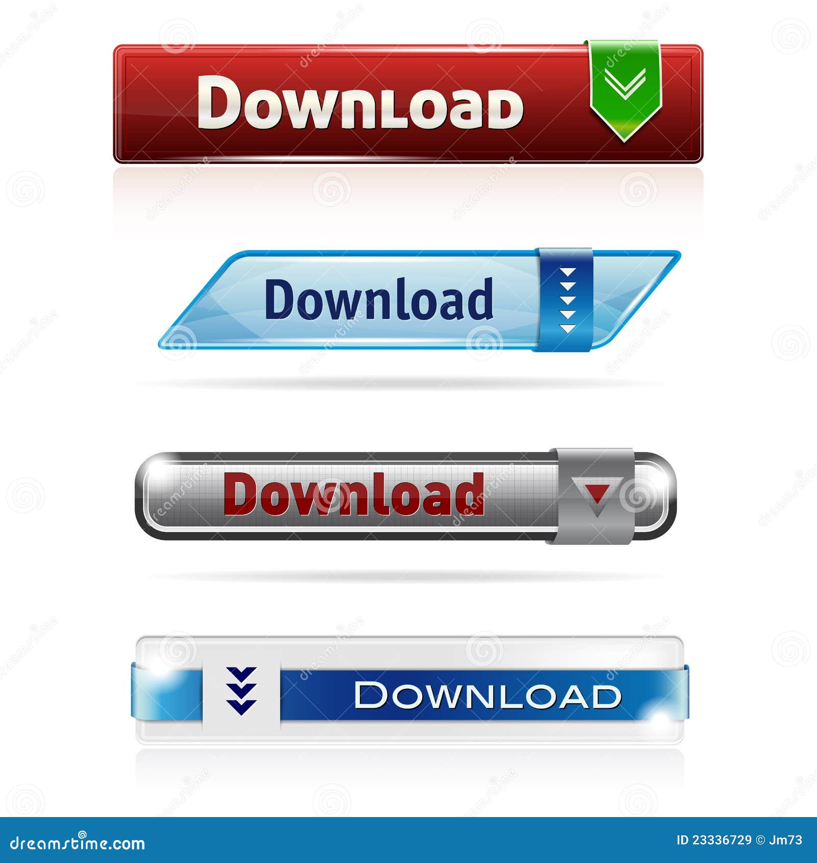 Four Modern DOWNLOAD Buttons Stock Vector - Illustration of design ...