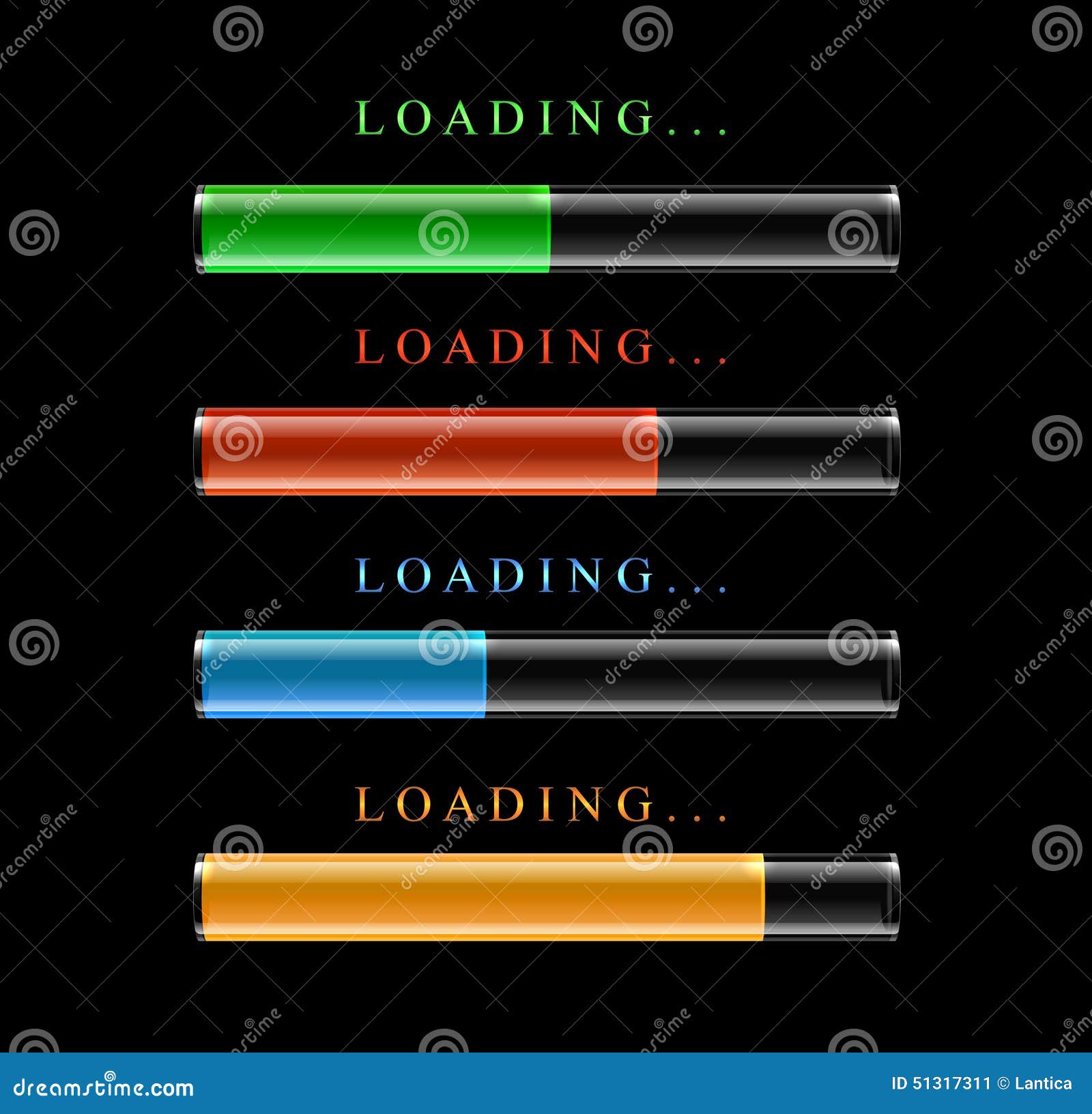 Four Modern Preloaders or Progress Loading Bars Stock Vector ...