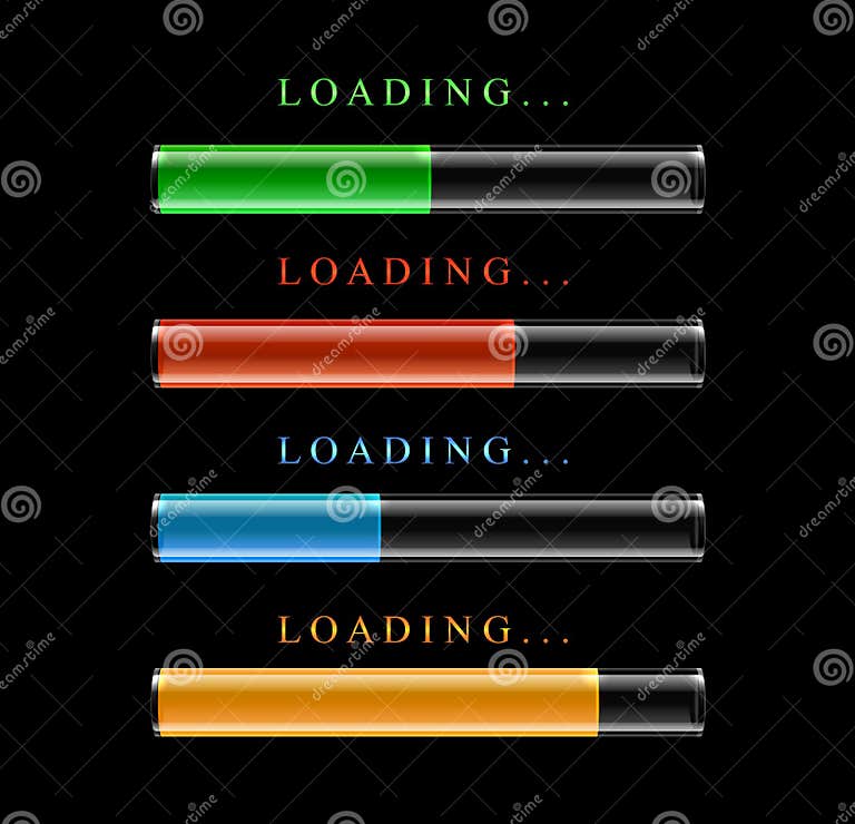 Four Modern Preloaders or Progress Loading Bars Stock Vector ...