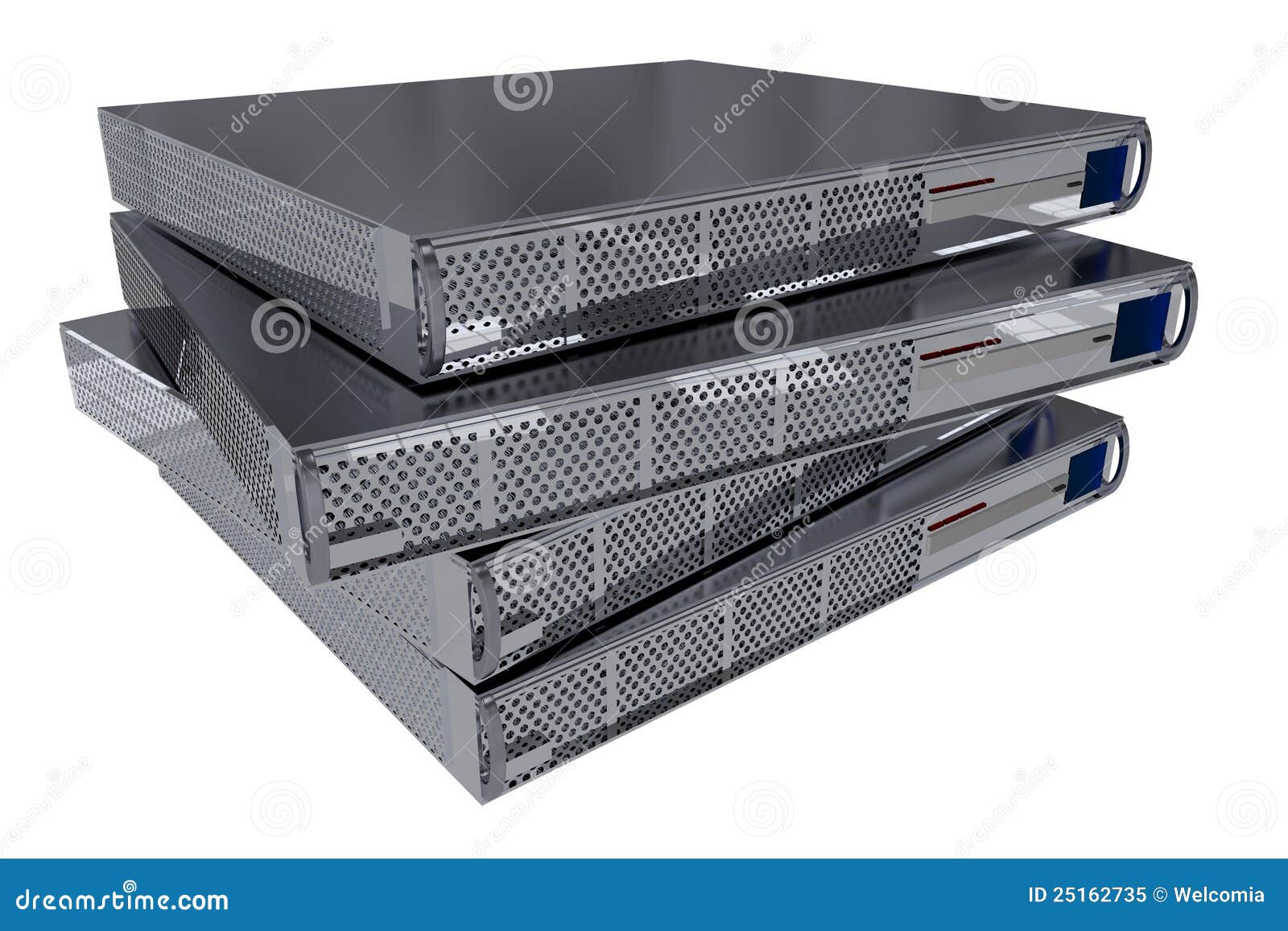 Four Modern Server Isolated on White Stock Illustration - Illustration ...