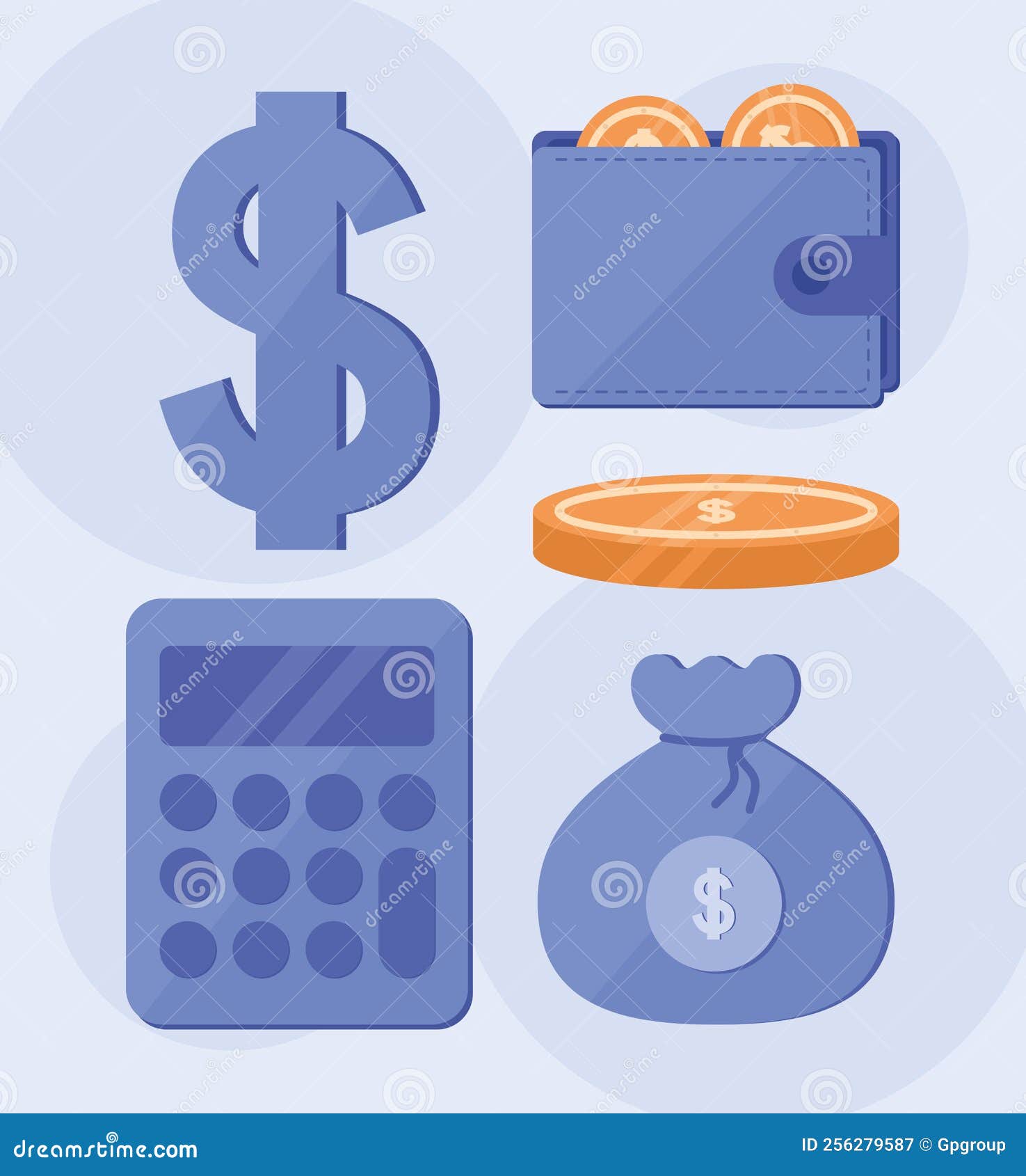 Four money income icons stock vector. Illustration of economy - 256279587