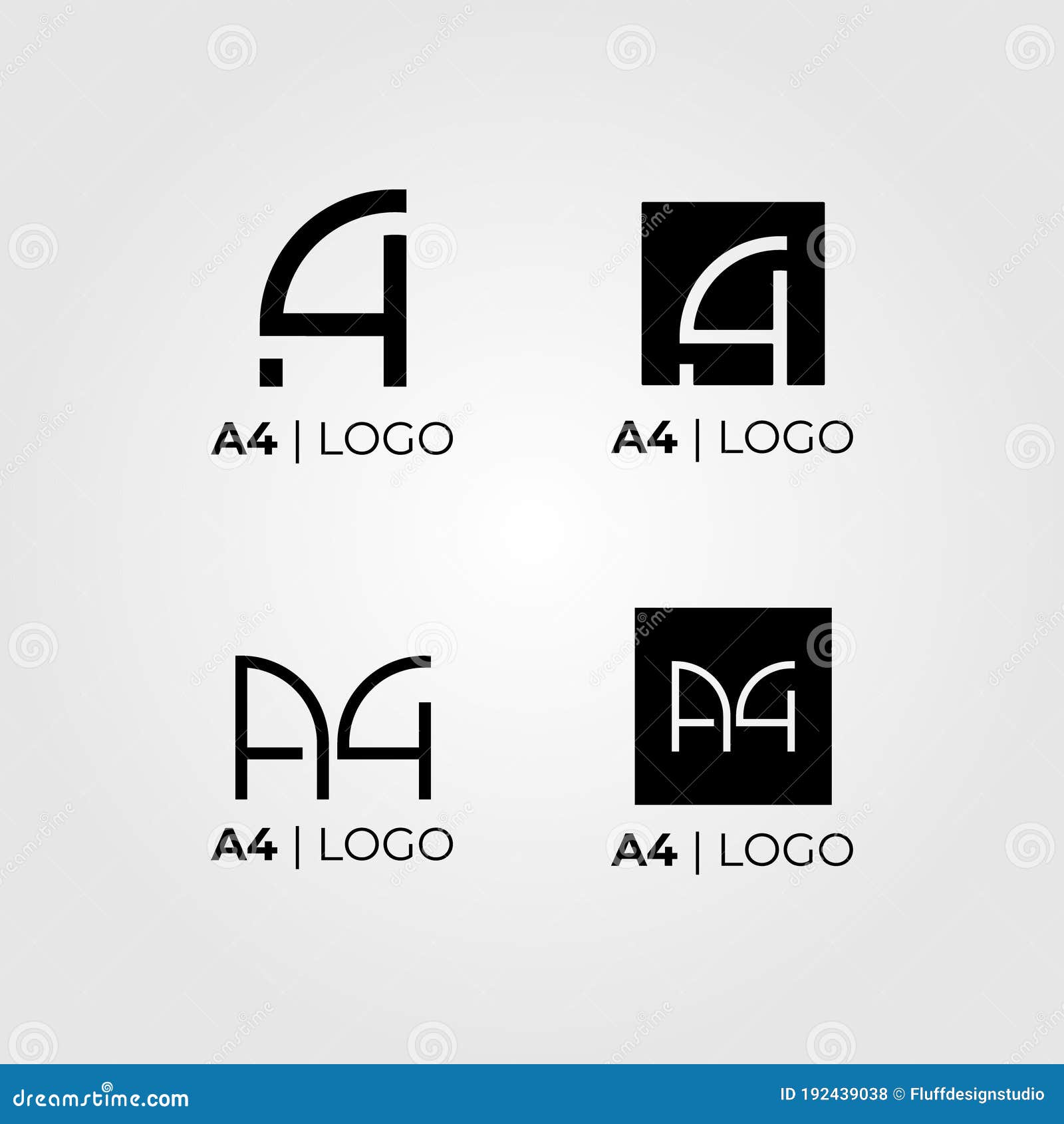 A Four Monogram Logo Template Stock Vector - Illustration of design ...
