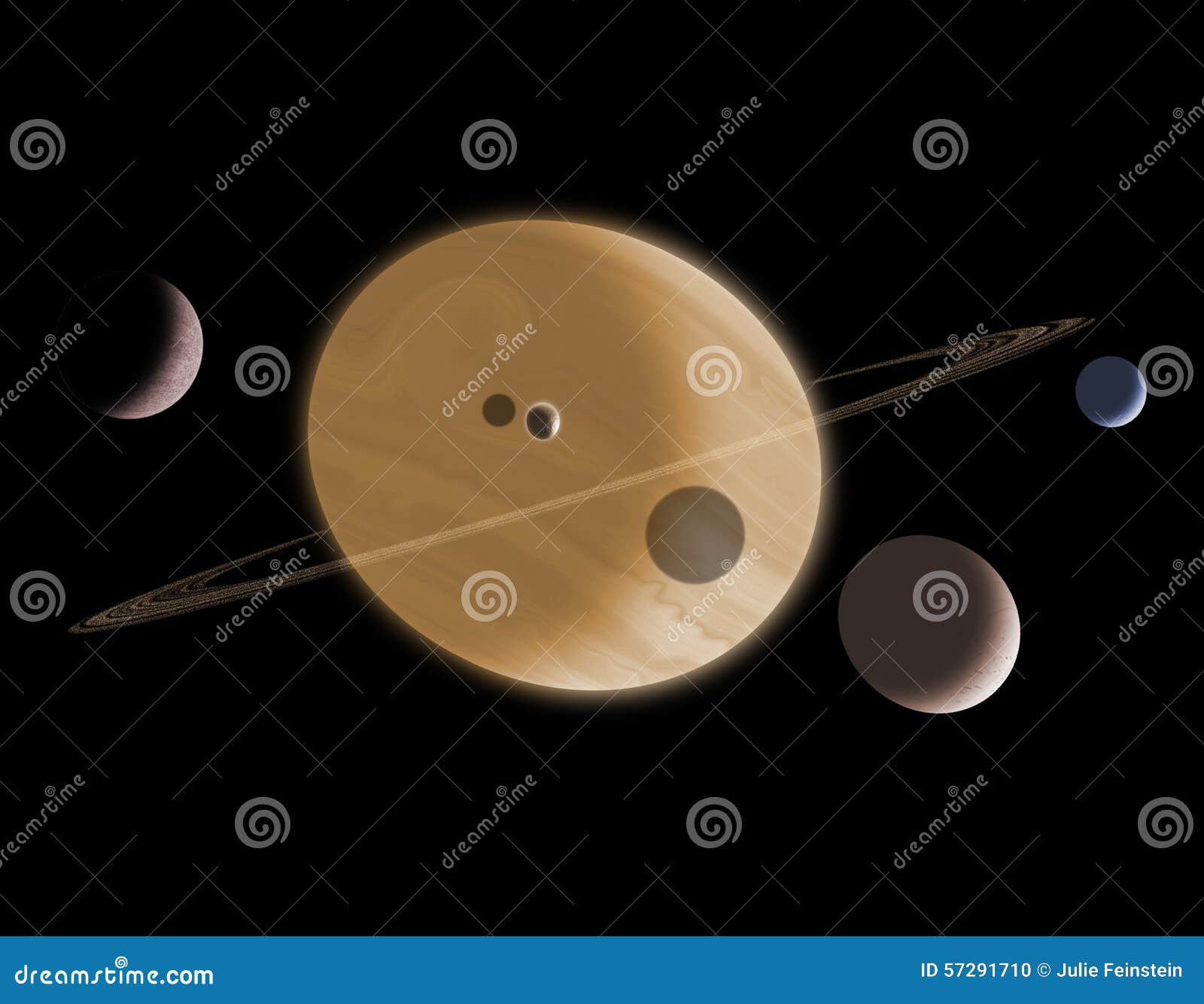 Four Moons stock illustration. Illustration of rings - 57291710