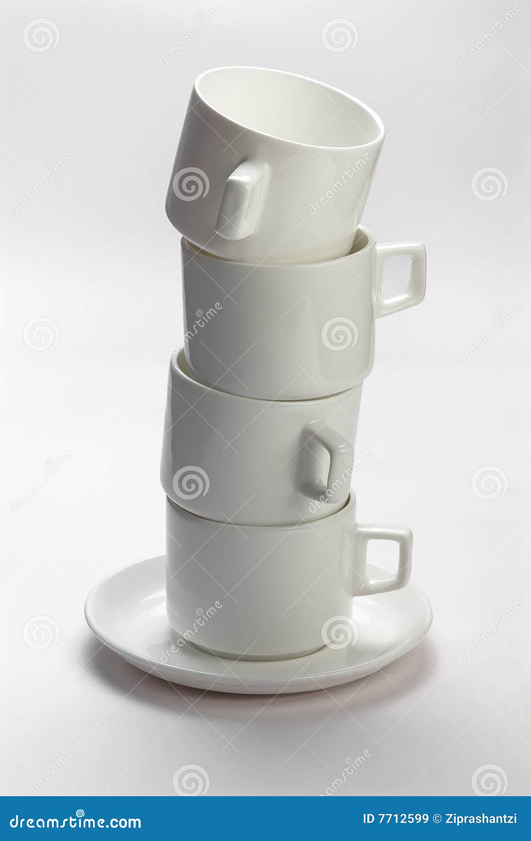 Four Mugs Stacked on Saucer Stock Image - Image of breakable, cups: 7712599