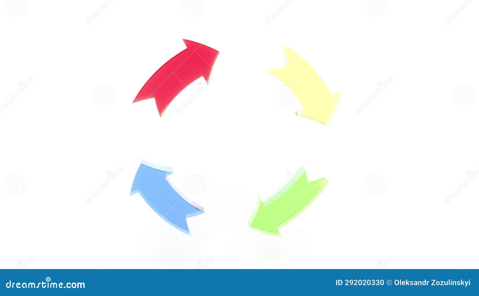 Four Multi-colored Arrows in a Circle 3d Stock Illustration ...