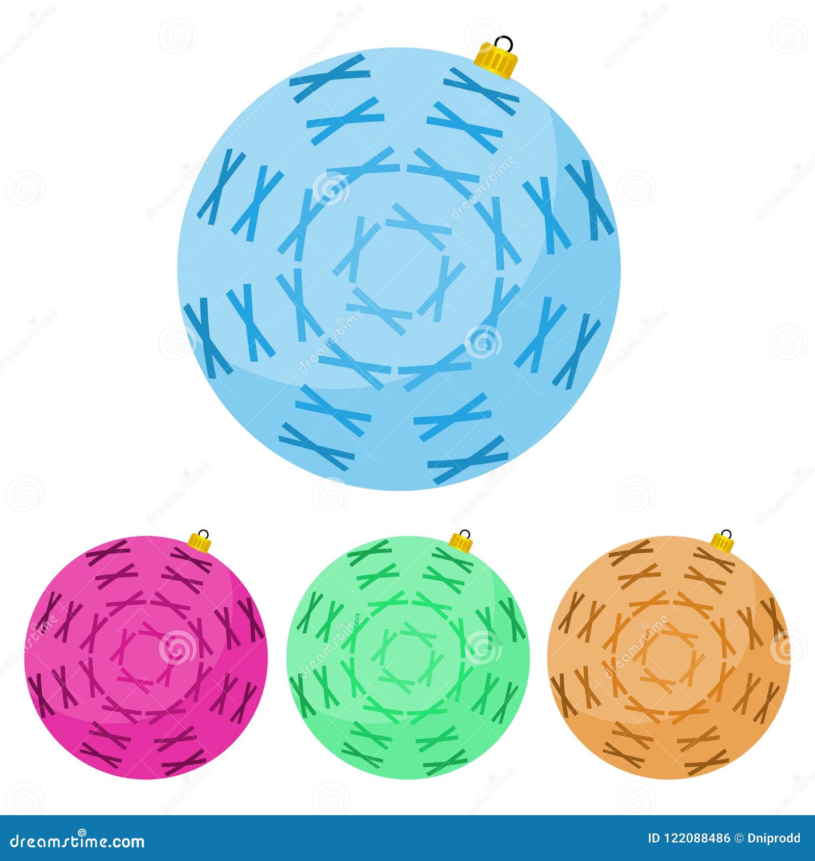 Four Multi Colored Christmas Balls Stock Vector - Illustration of happy ...