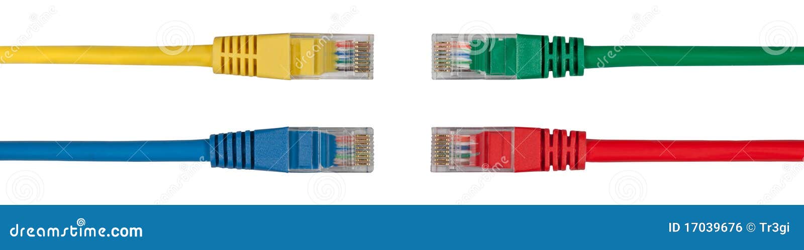 Four Multi Colored Network Cables Stock Photo - Image of digital ...