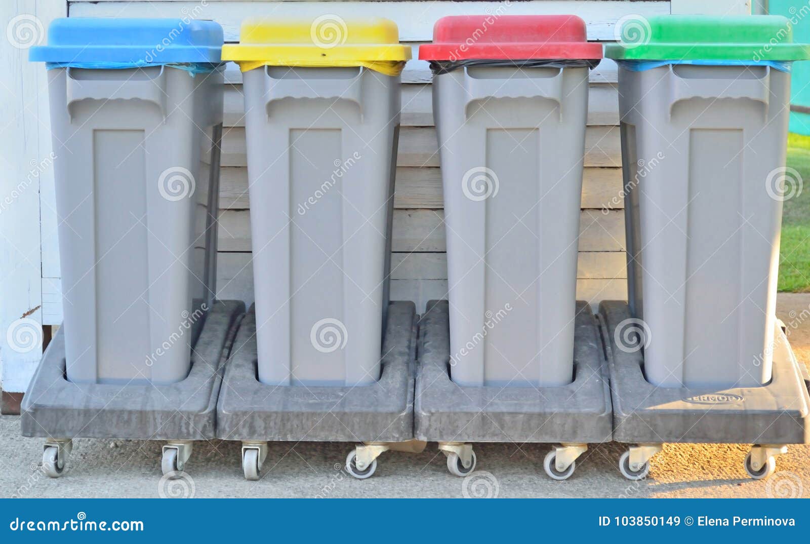 Containers for Separate Collection of Garbage Stock Image - Image of ...